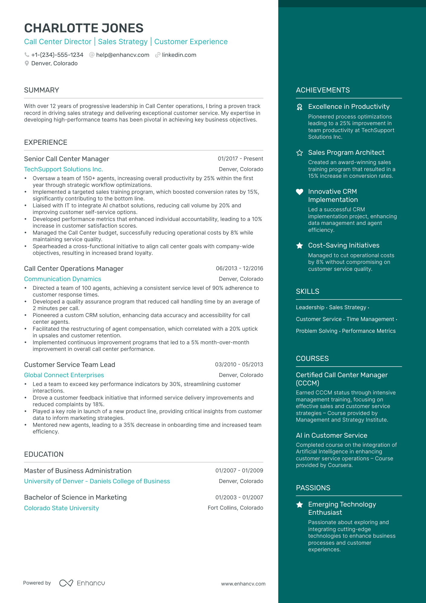 5 Call Center Director Resume Examples & Guide for 2024