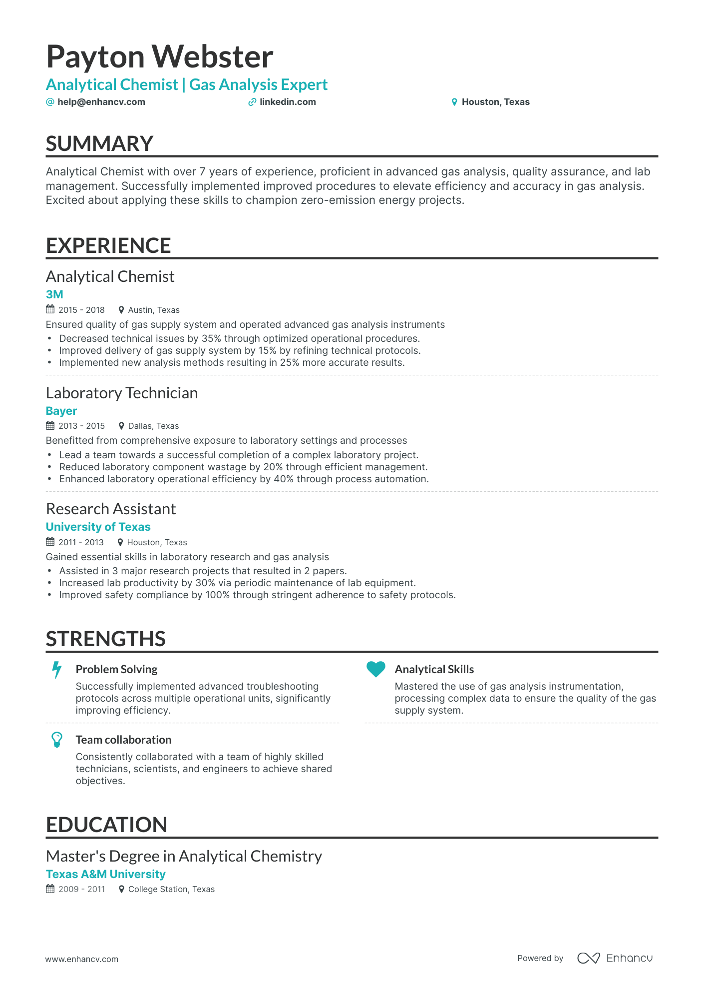 5 Analytical Chemist Resume Examples & Guide for 2024
