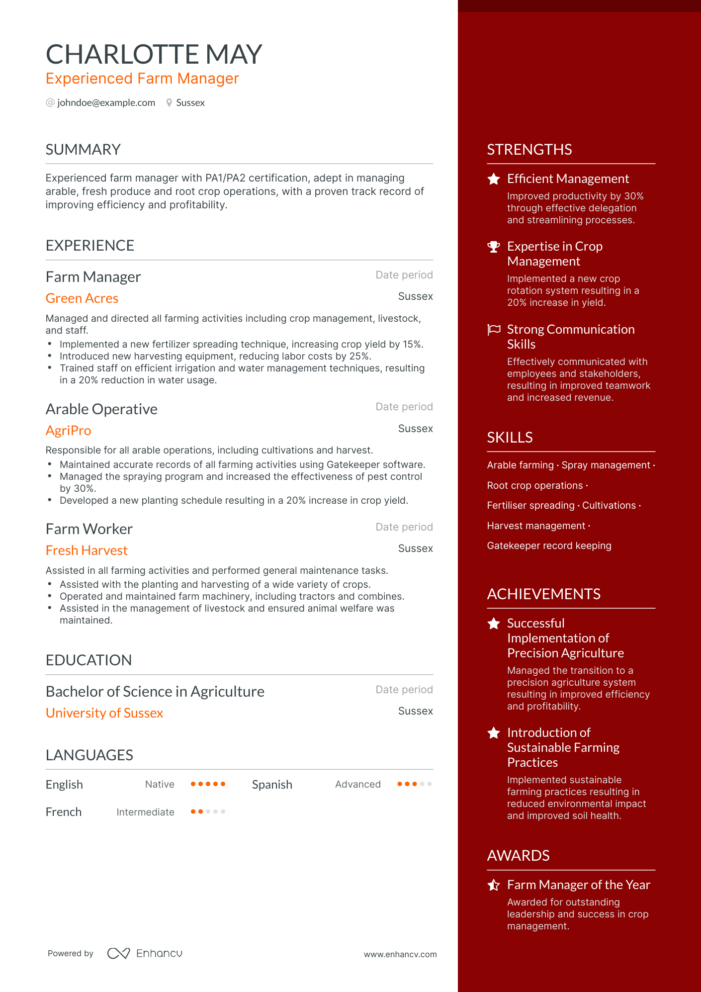 5 Farm Manager Resume Examples & Guide for 2023