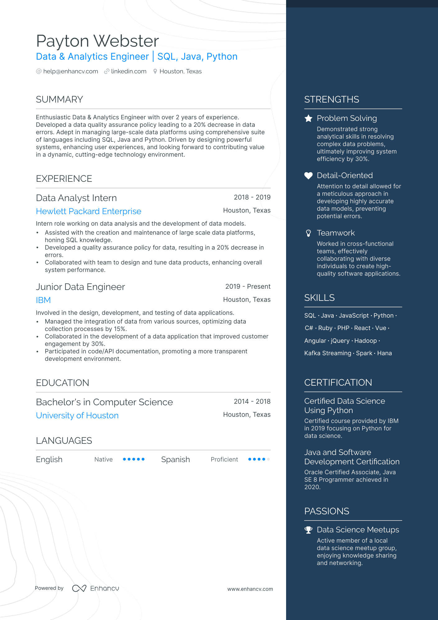 21 Data Engineer Resume Examples & Guide for 2024