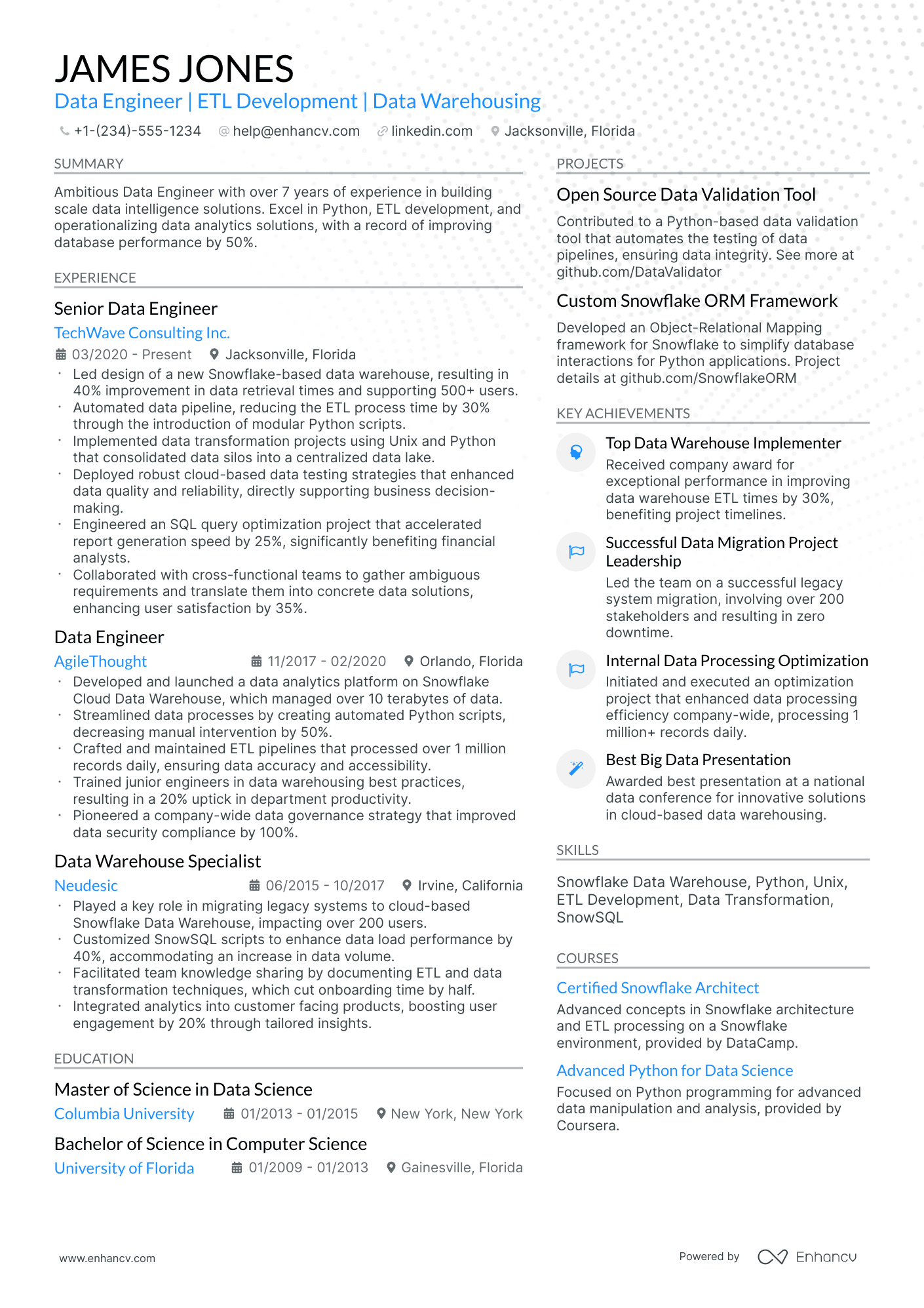 10 Snowflake Developer Resume Examples & Guide for 2026