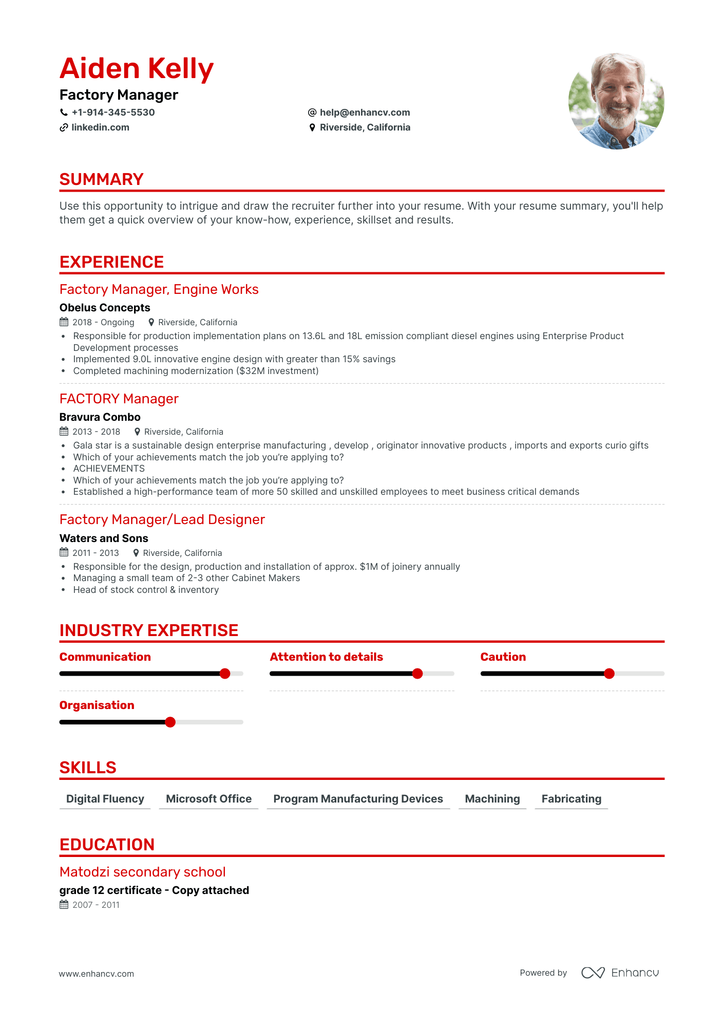 Factory Manager Resume Examples & Guide for 2023 (Layout, Skills ...