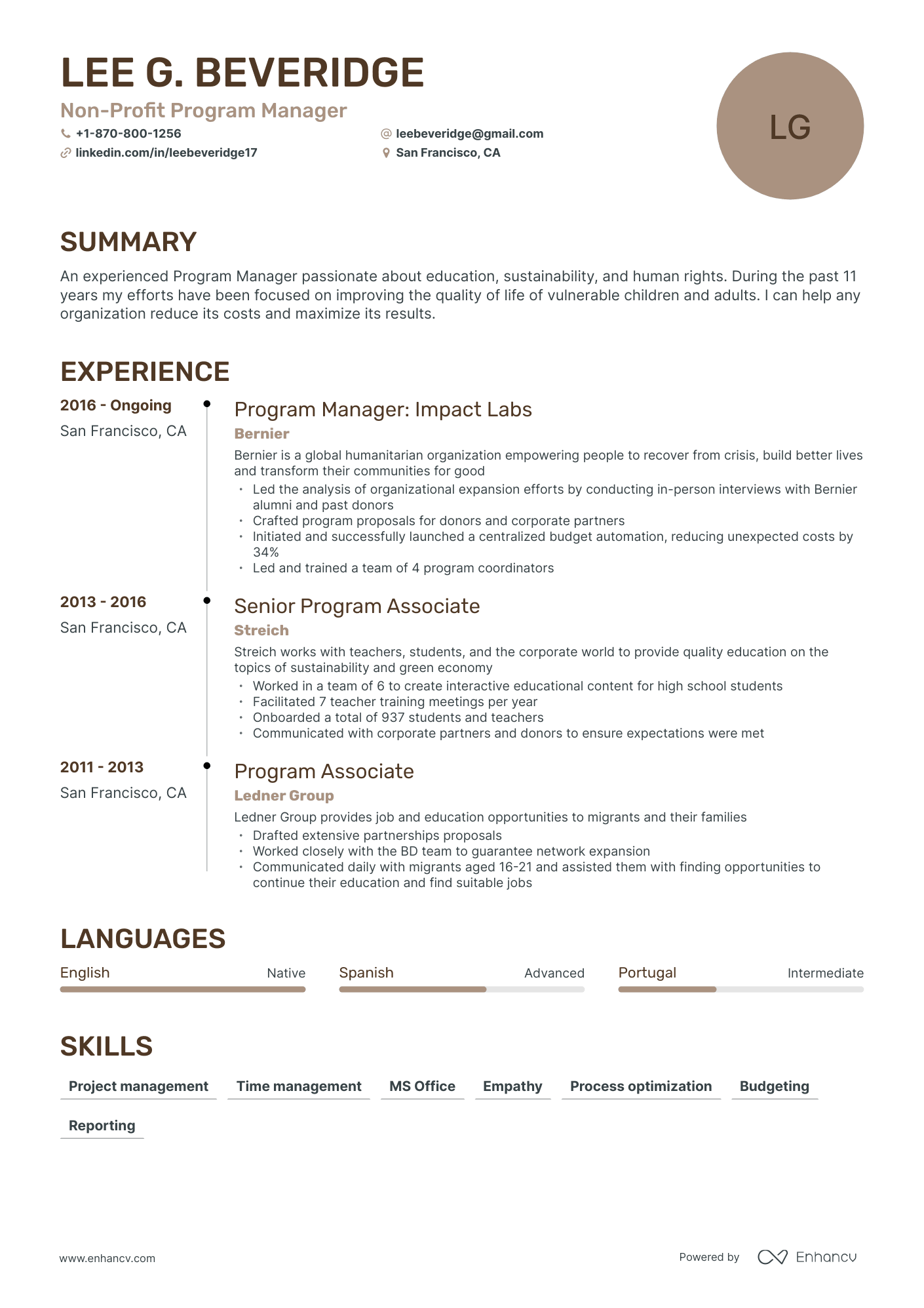 5 Nonprofit Program Manager Resume Examples & Guide for 2024