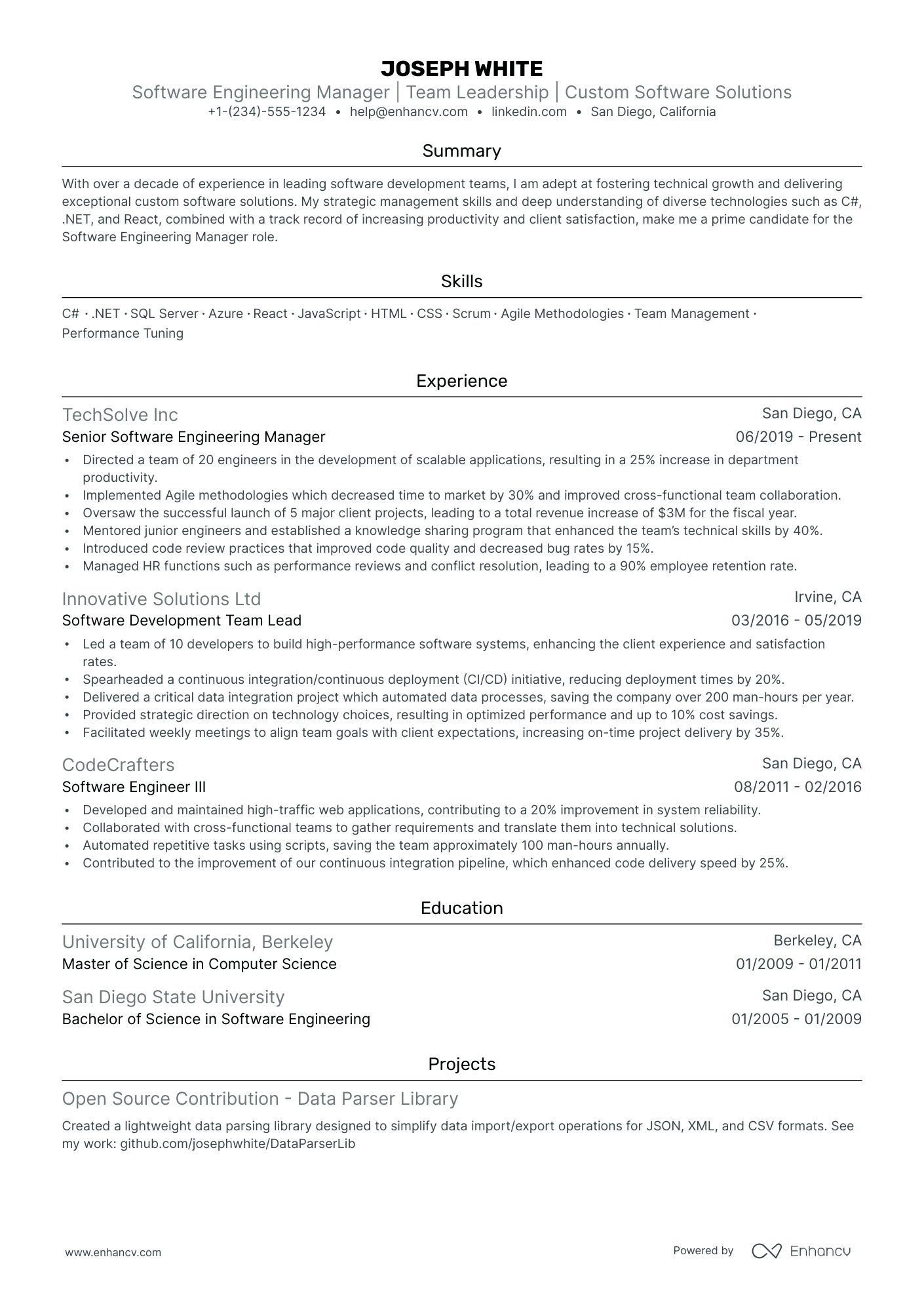 5 Software Engineering Manager Resume Examples & Guide for 2024