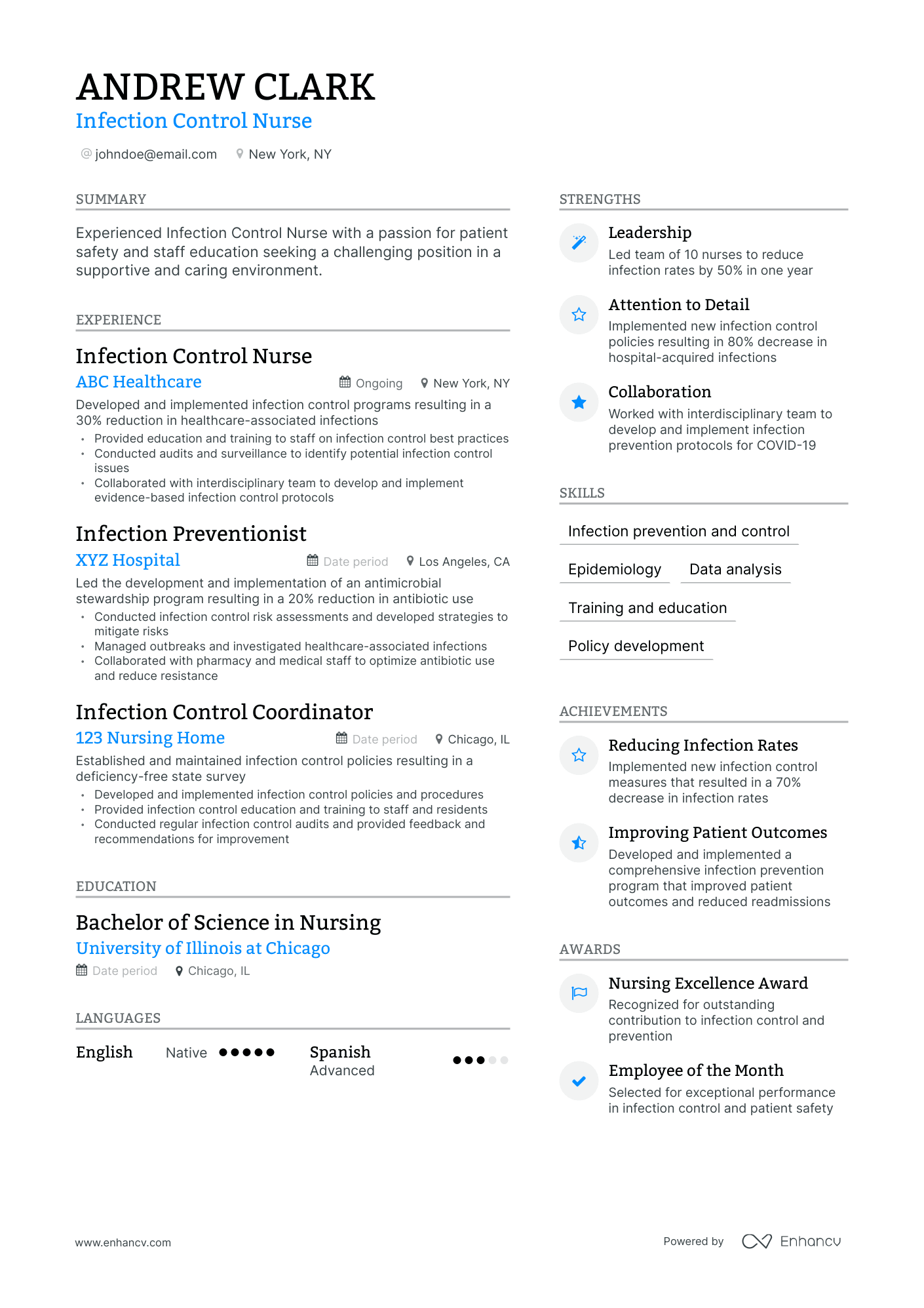 5 Infection Control Nurse Resume Examples & Guide for 2023
