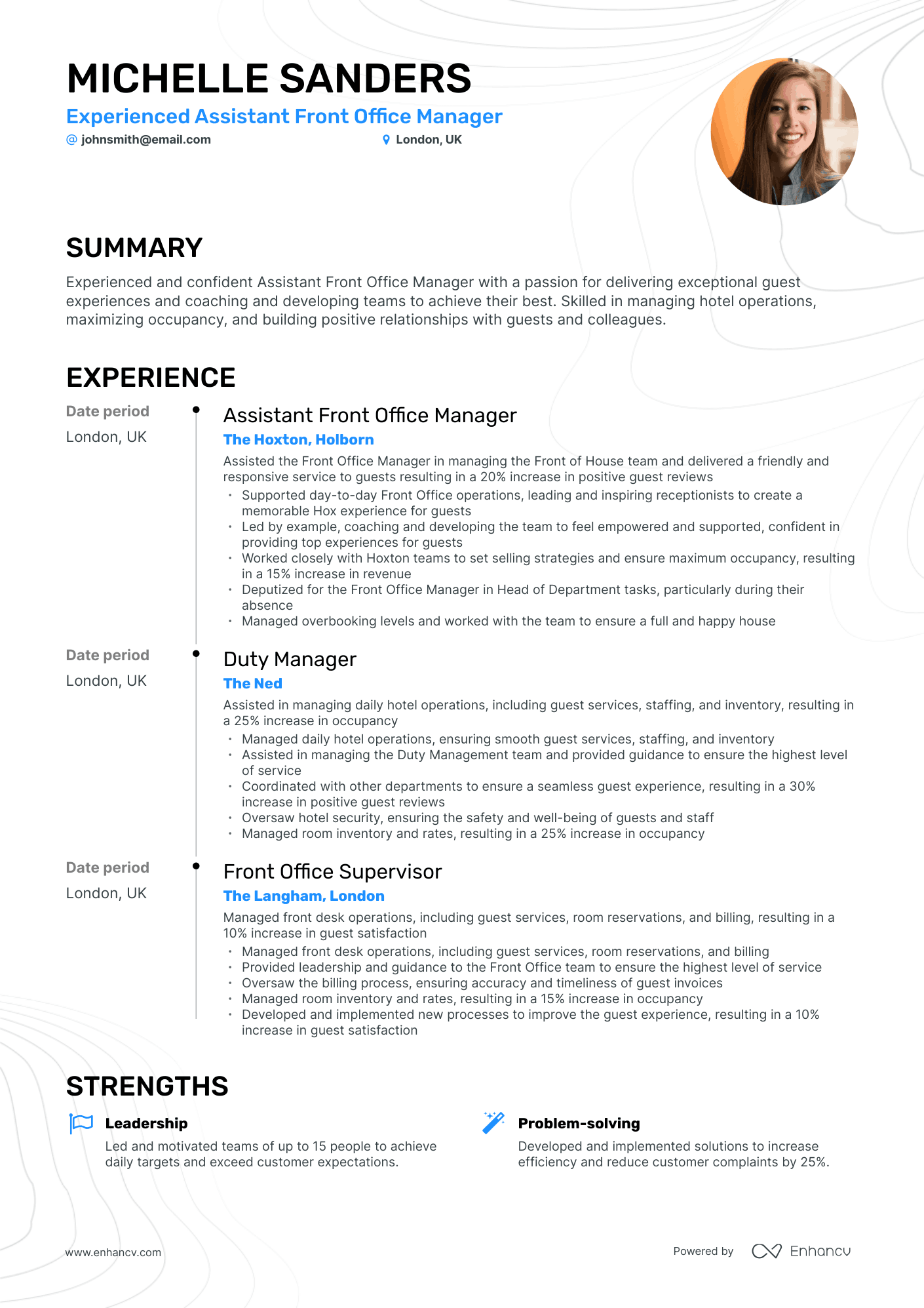 5 Assistant Front Office Manager Resume Examples & Guide for 2024