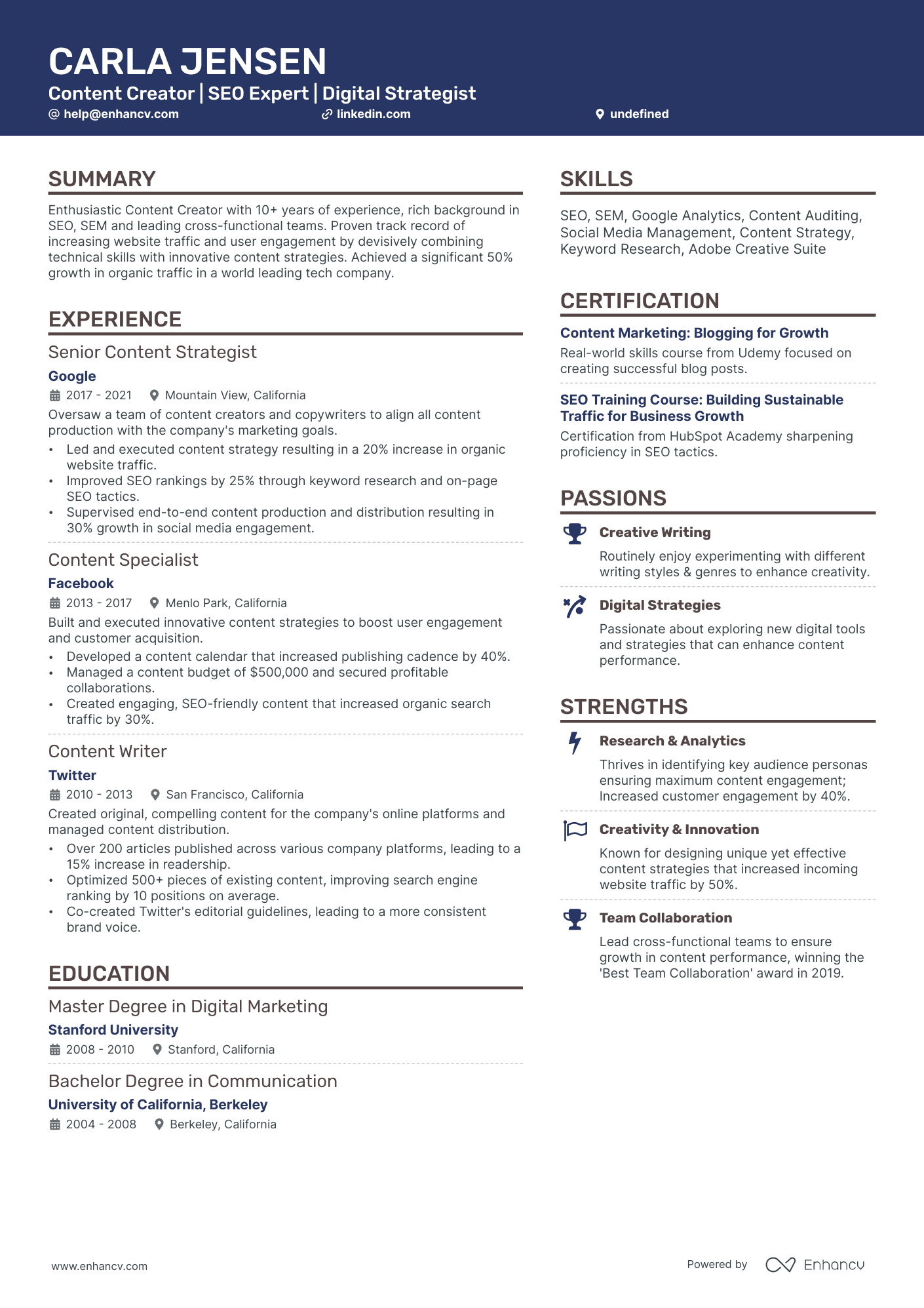 10 Content Creator Resume Examples - March 2026