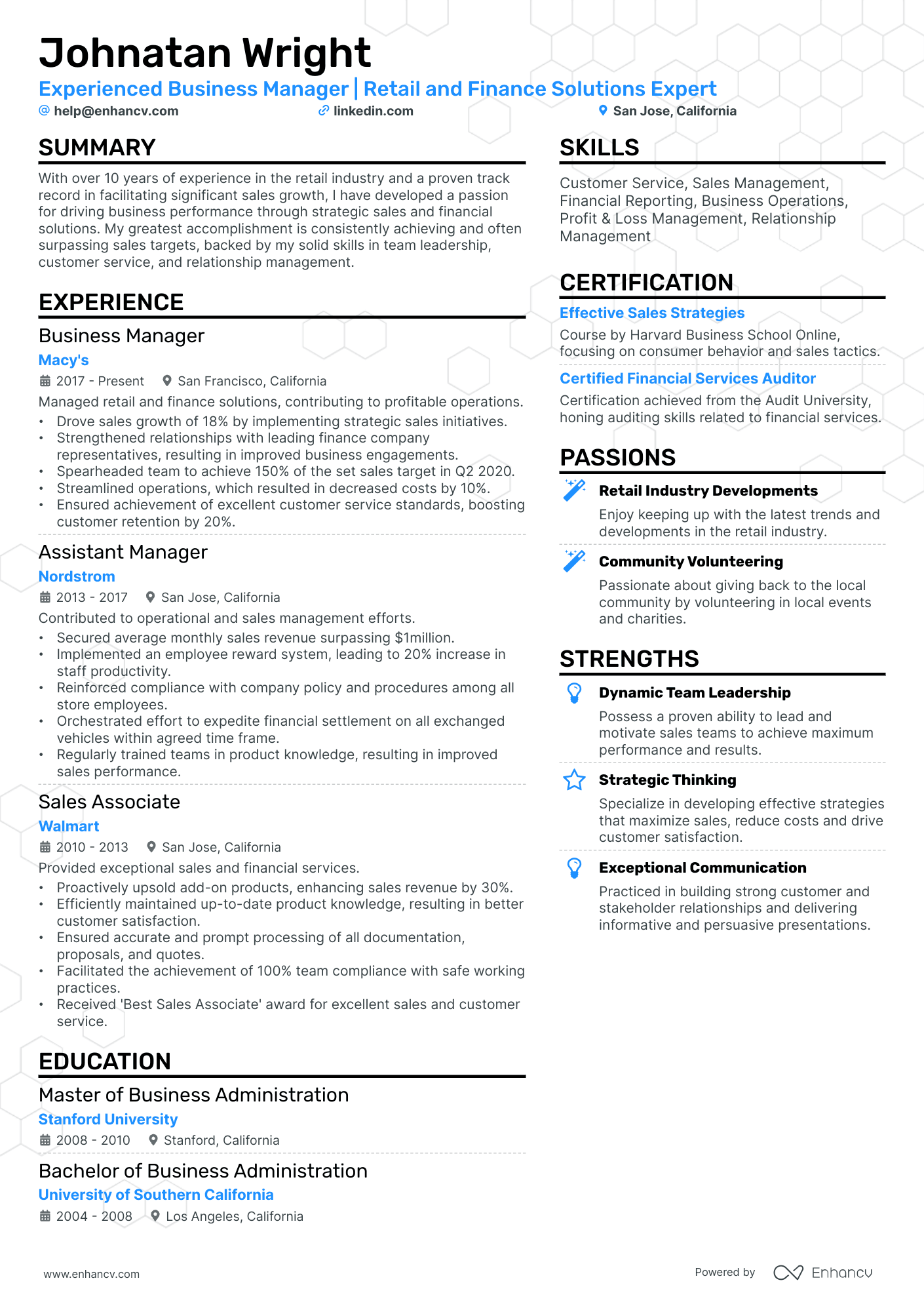 10 Business Manager Resume Examples & Guide for 2025