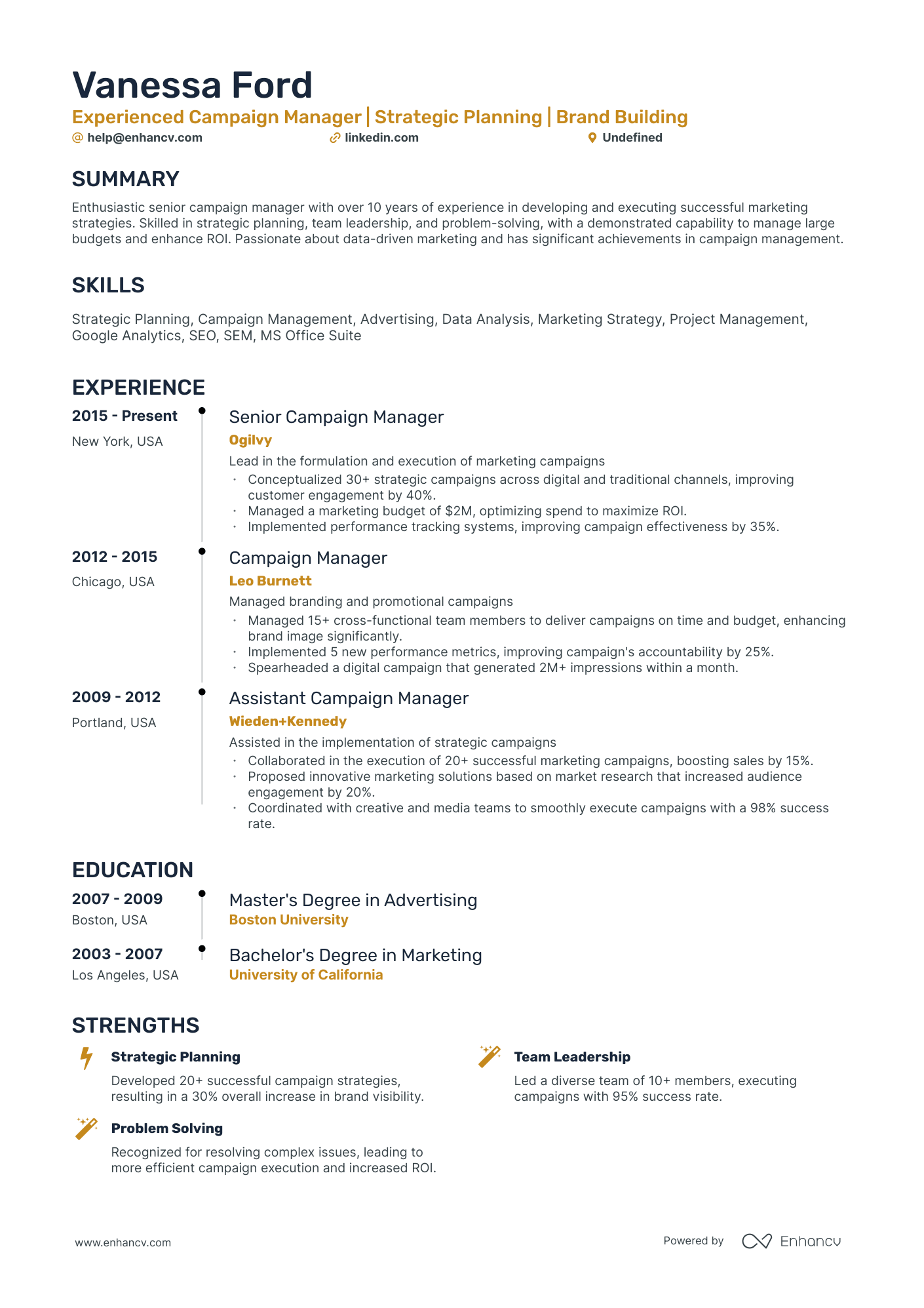 10 Campaign Manager Resume Examples & Guide for 2026