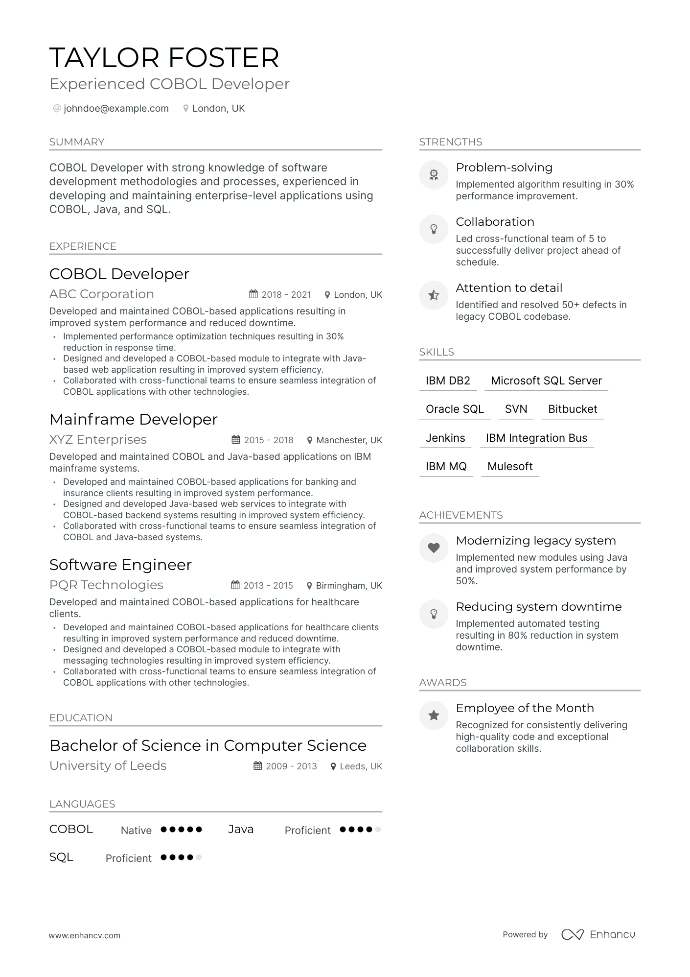 5 Cobol Developer Resume Examples & Guide for 2024