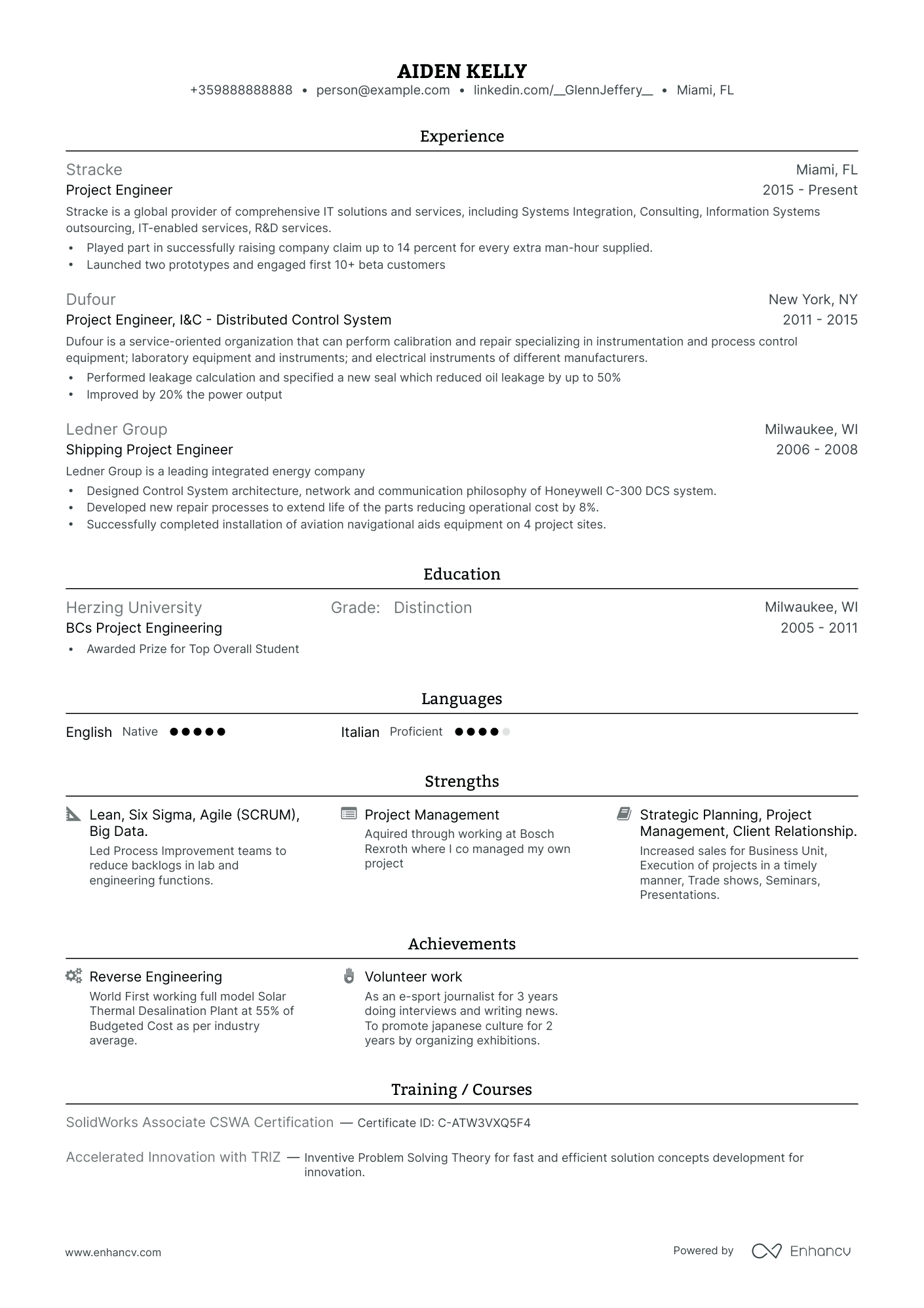 5 Project Engineer Resume Examples & Guide for 2024