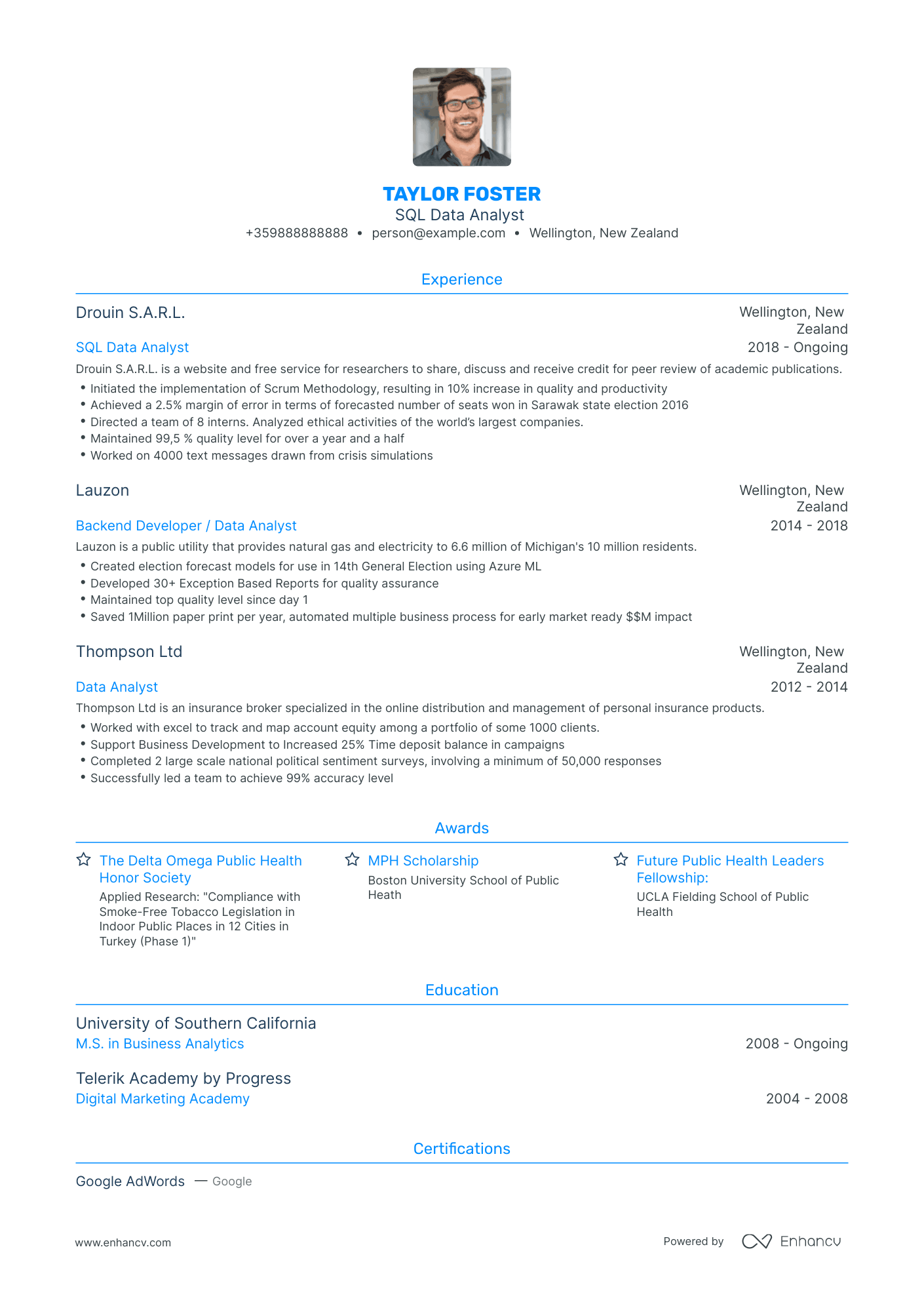 5 SQL Data Analyst Resume Examples & Guide for 2023