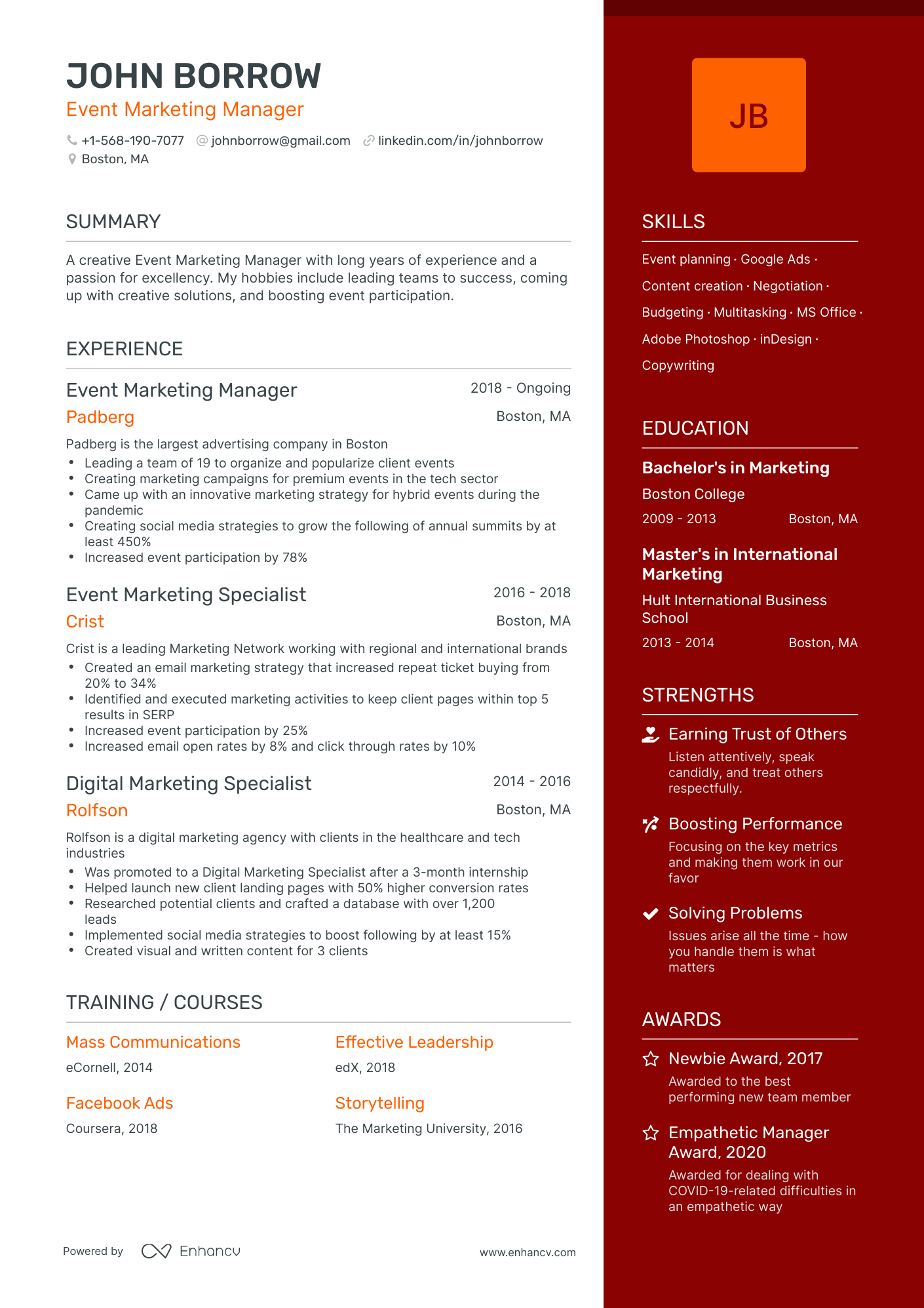 5 Event Marketing Resume Examples & Guide for 2024