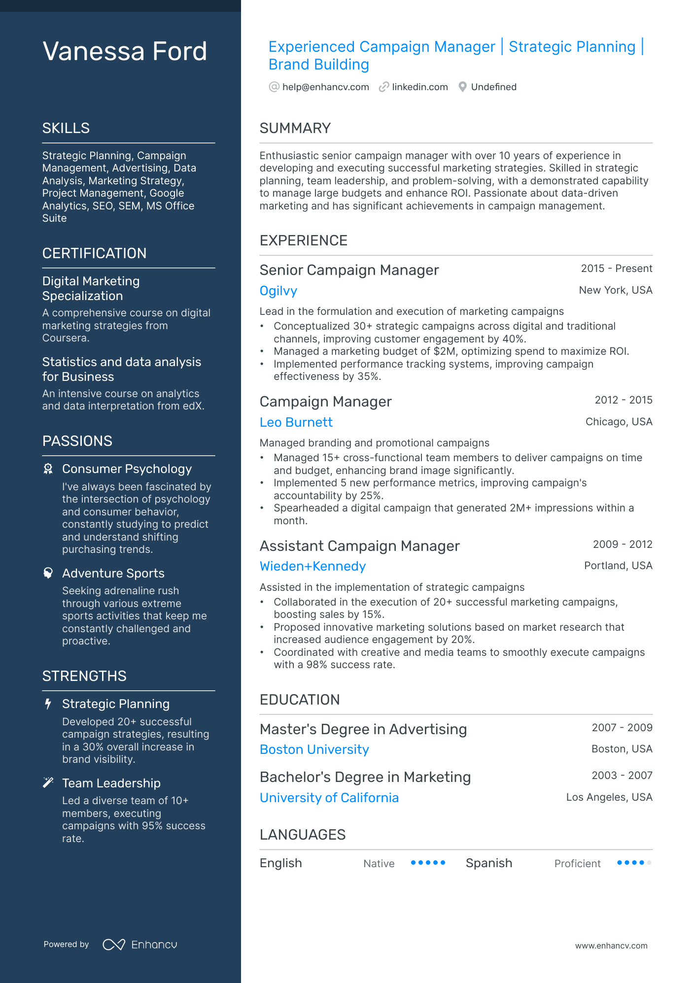 10 Campaign Manager Resume Examples & Guide for 2026