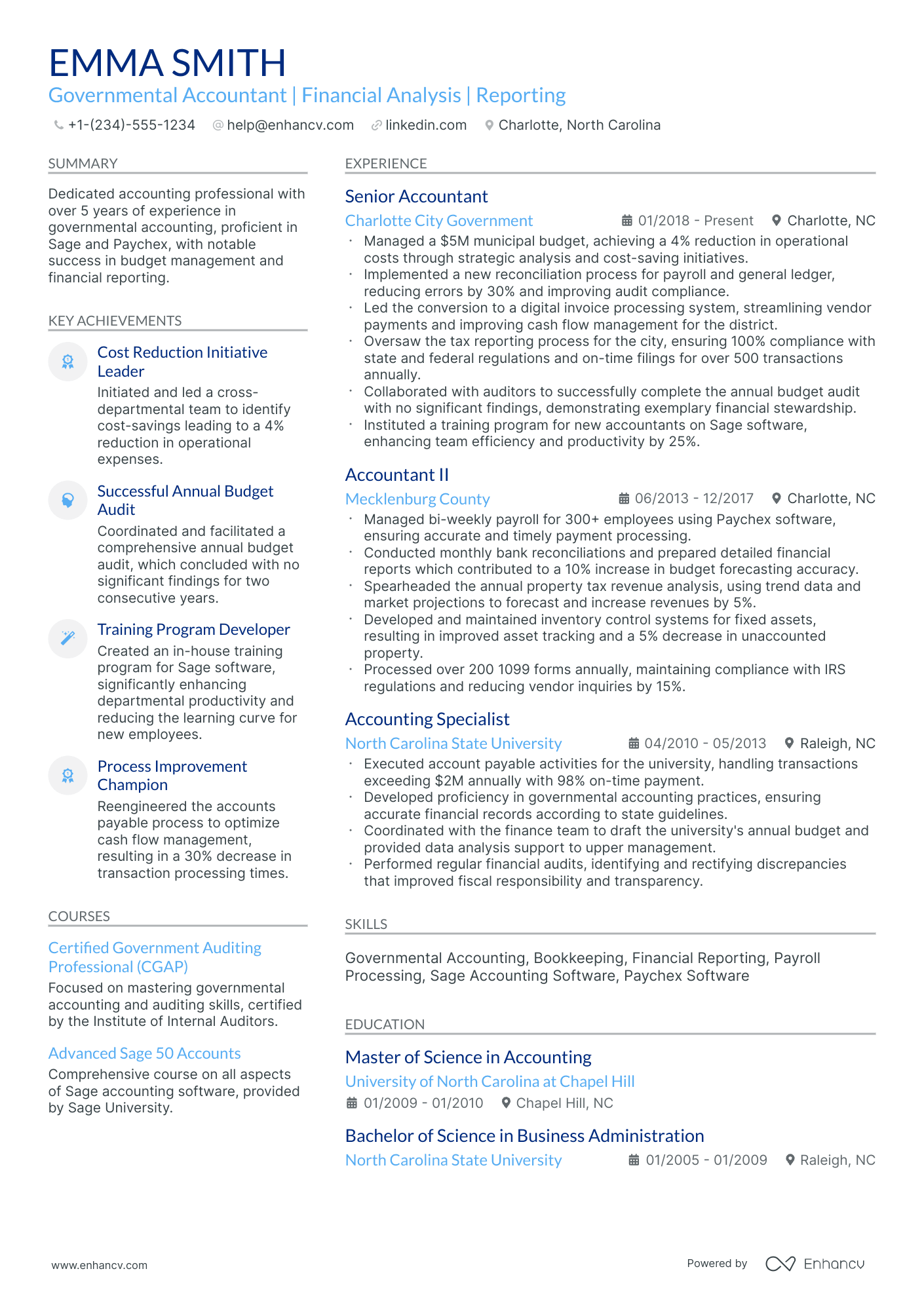 10 Government Accounting Resume Examples & Guide for 2026