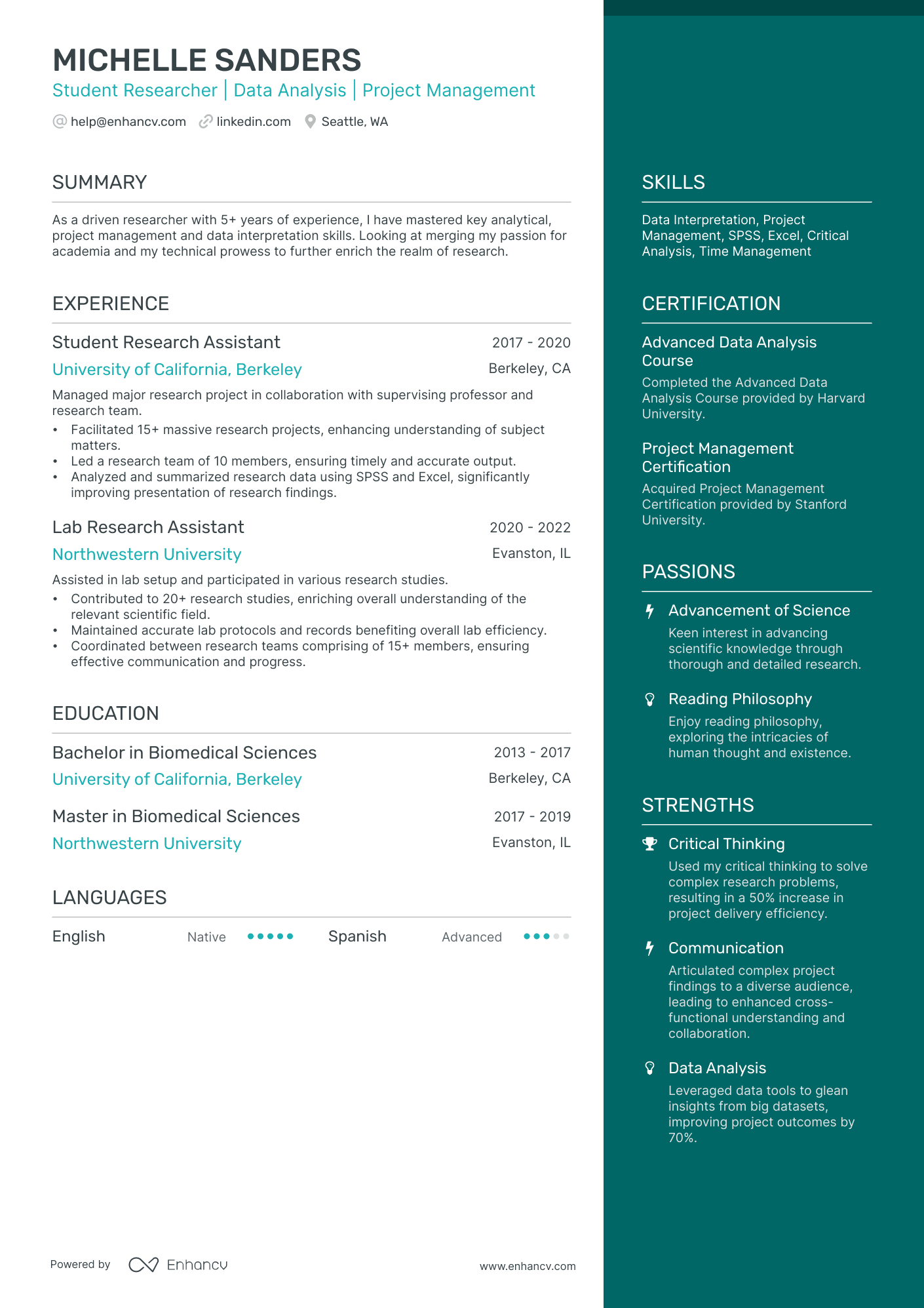 10 Student Researcher Resume Examples & Guide for 2026