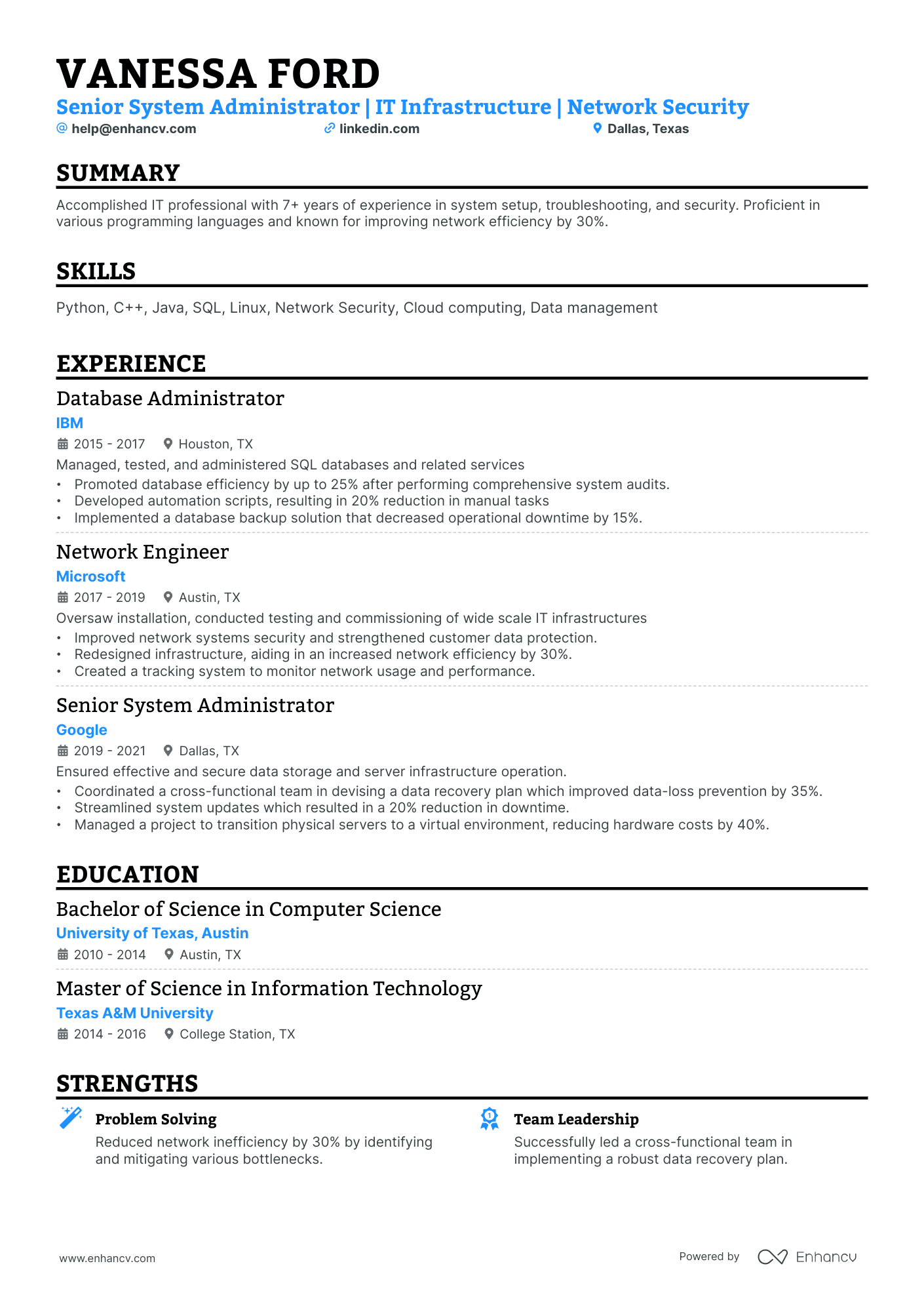 10 Senior System Administrator Resume Examples & Guide for 2026