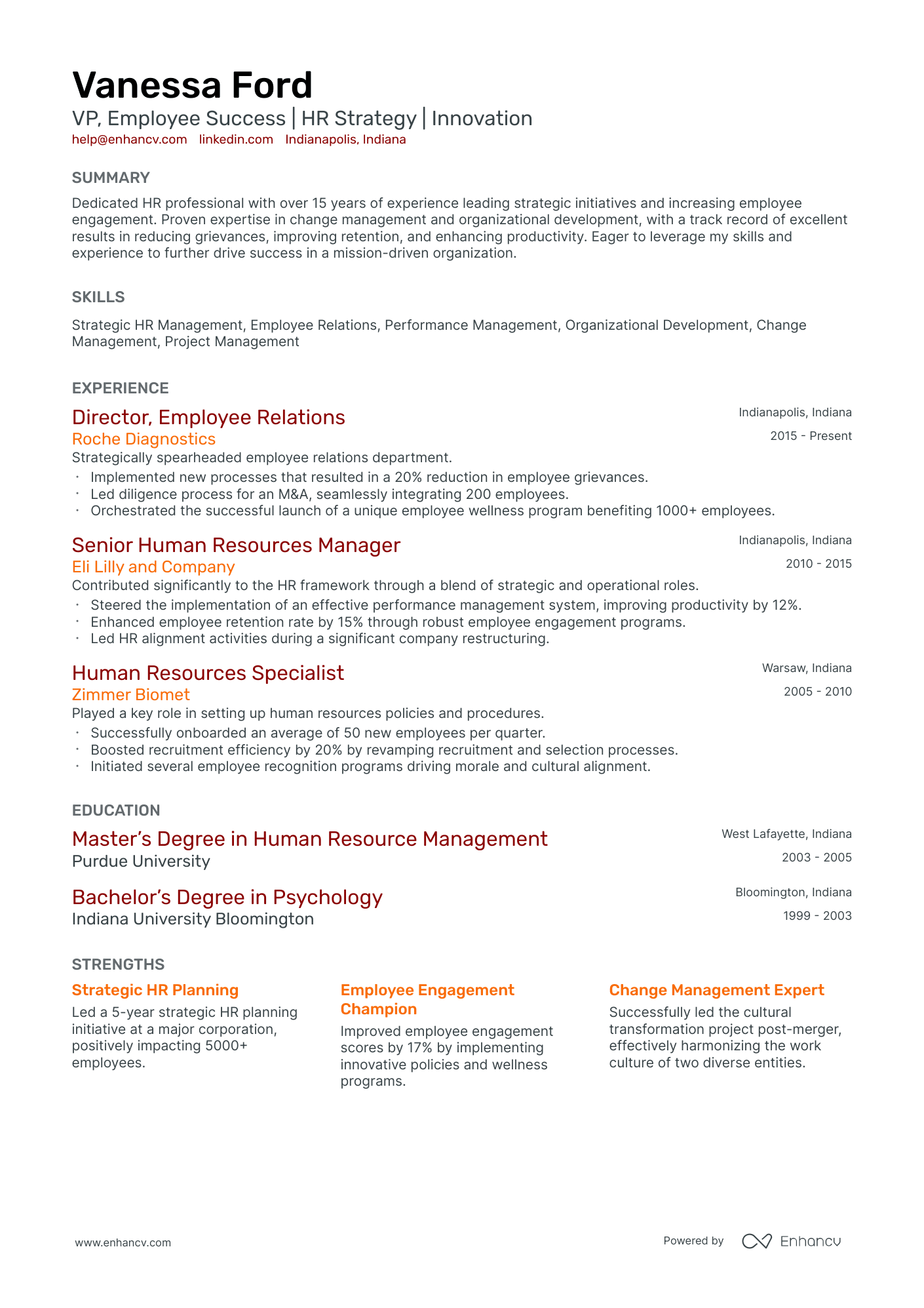10 VP HR Resume Examples & Guide for 2025