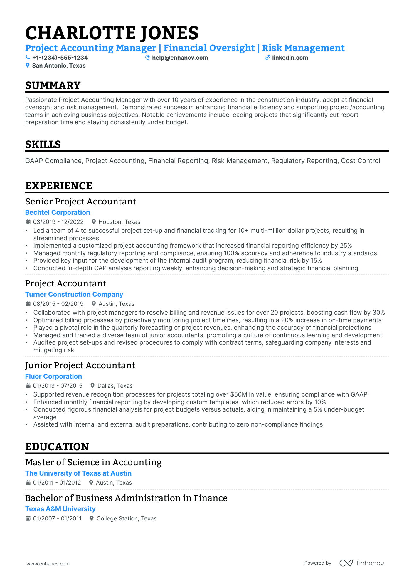 10 Project Accounting Resume Examples, Templates & Guide for 2026