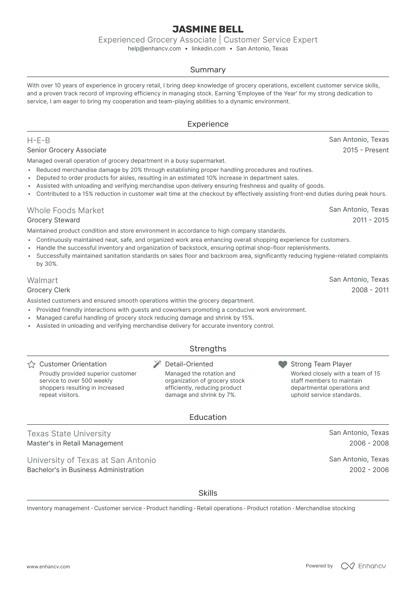5 Grocery Stocker Resume Examples & Guide for 2024