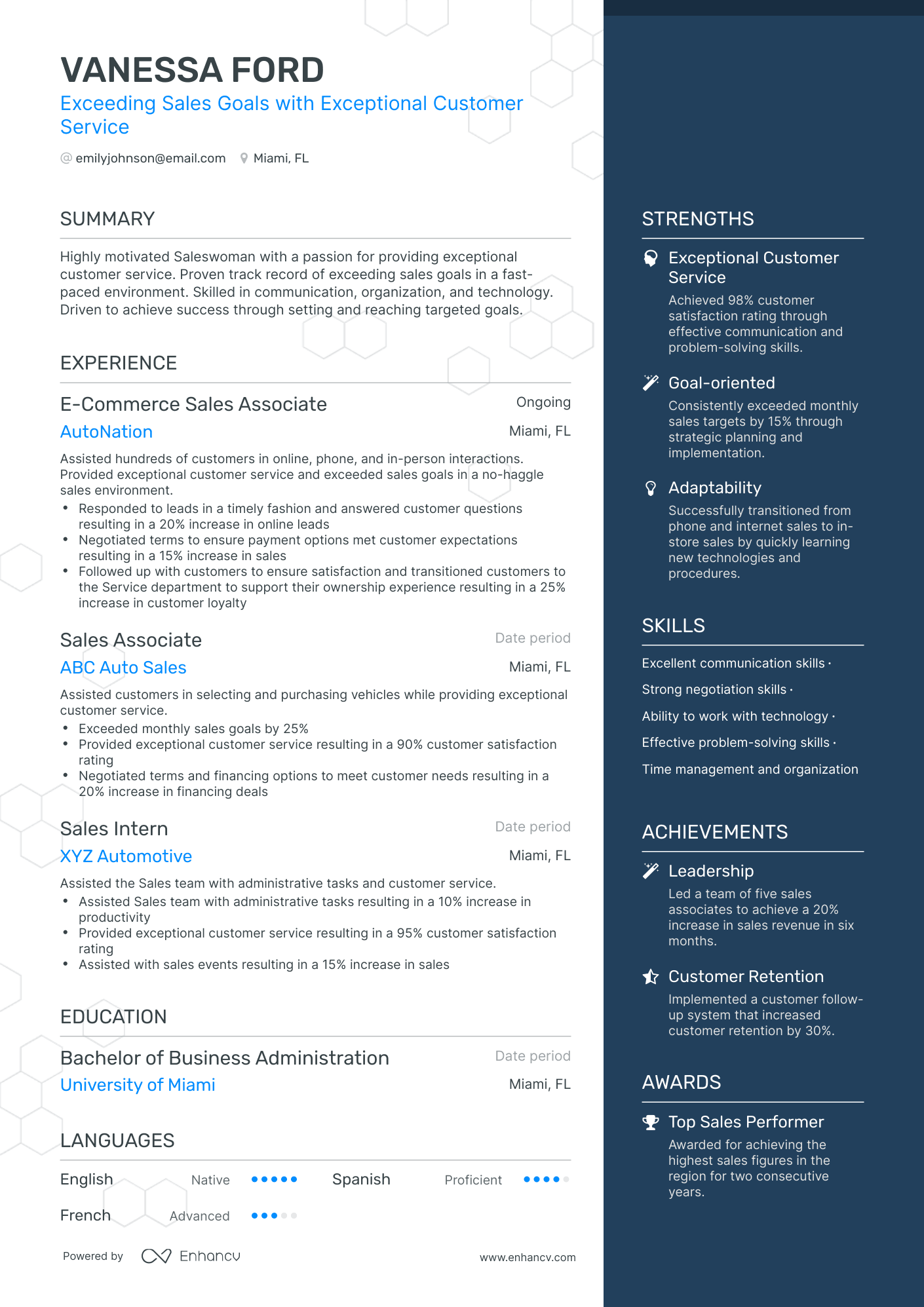 5 Saleswoman Resume Examples & Guide for 2024