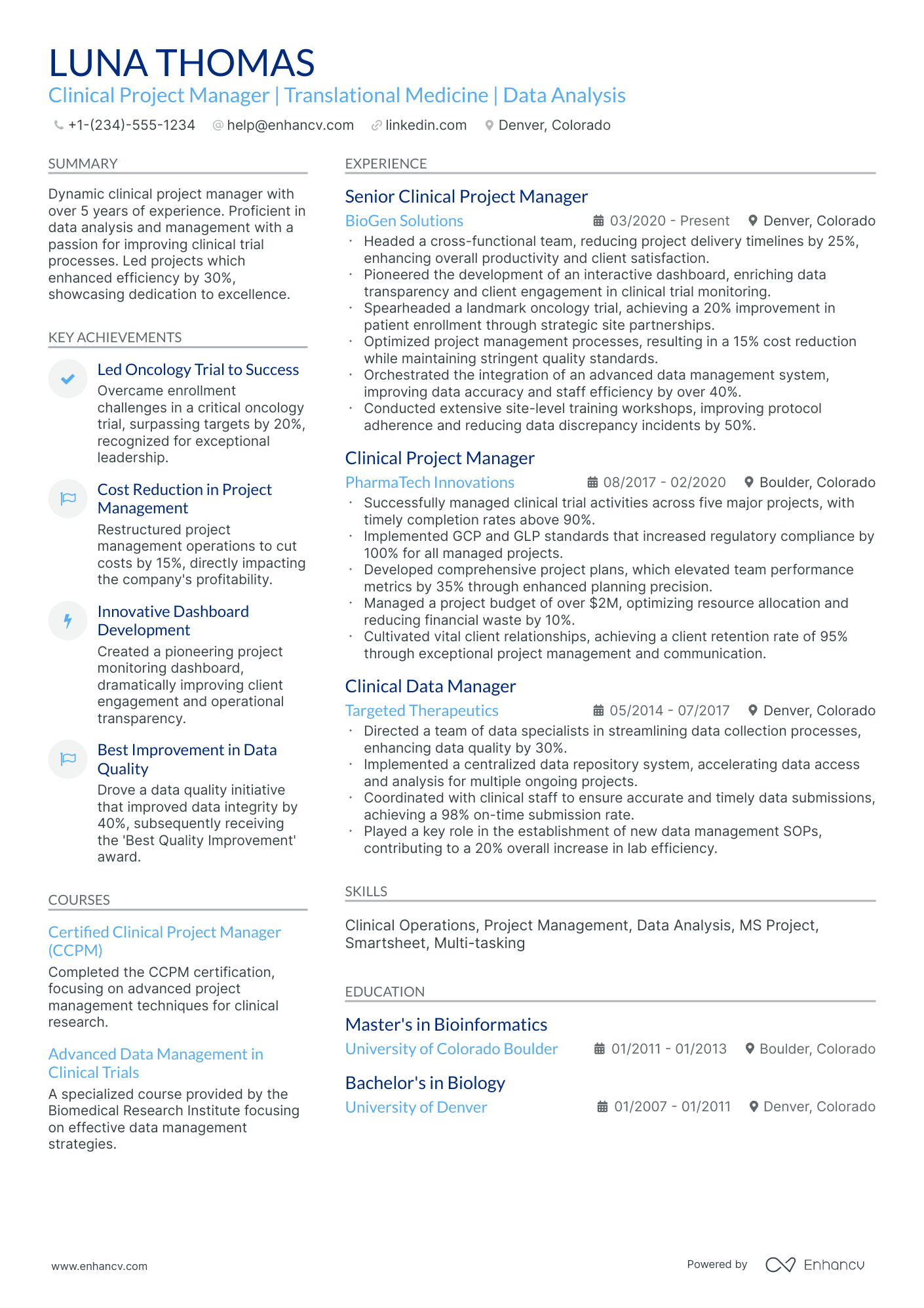 10 Clinical Project Manager Resume Examples & Guide for 2026