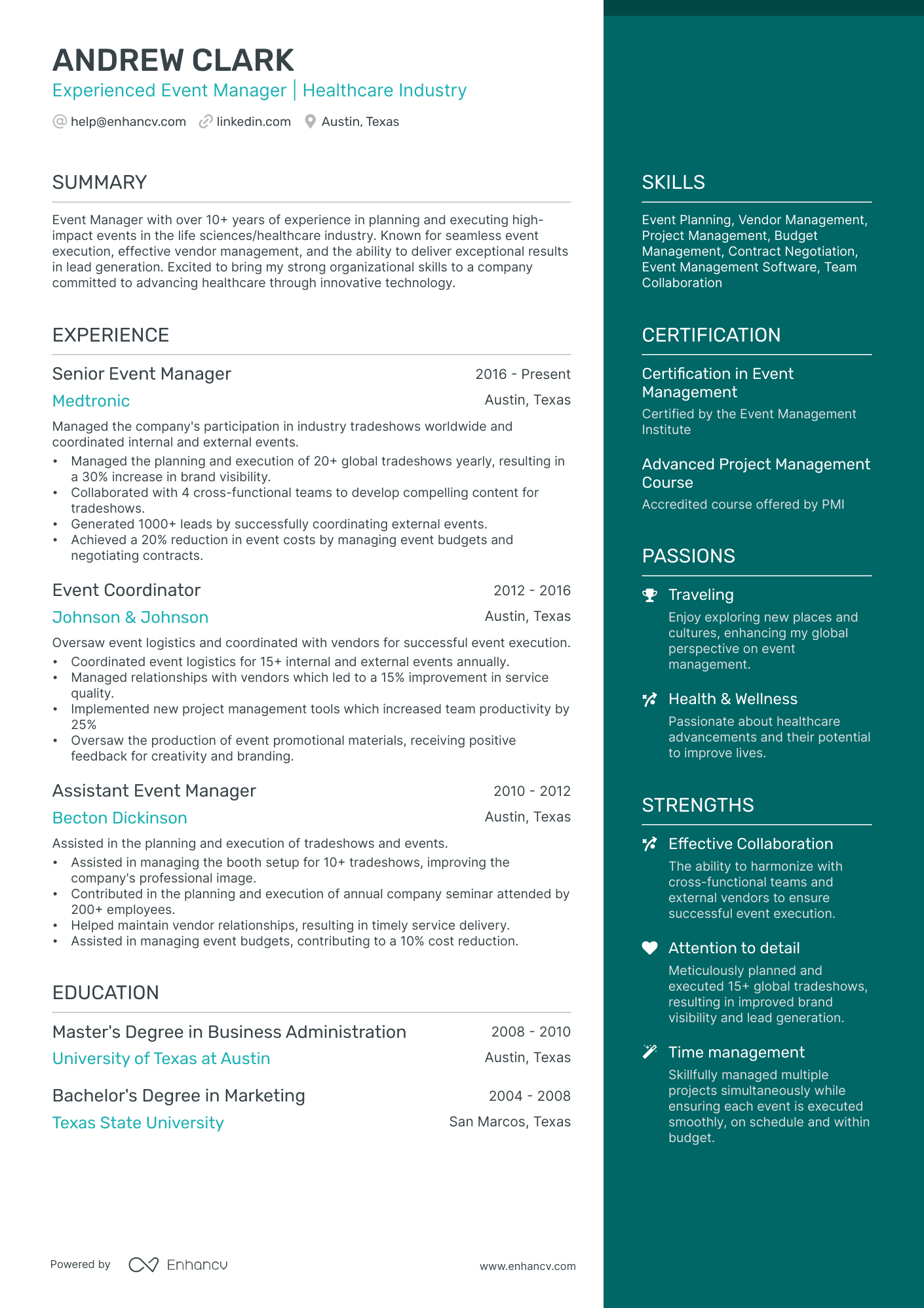 10 Events Manager Resume Examples & Guide for 2026