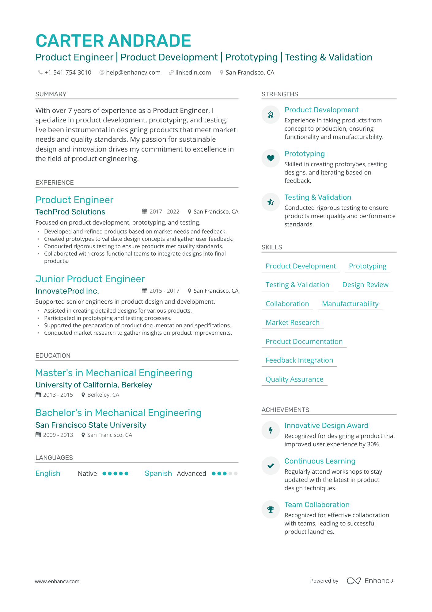 5 Product Engineer Resume Examples & Guide for 2023
