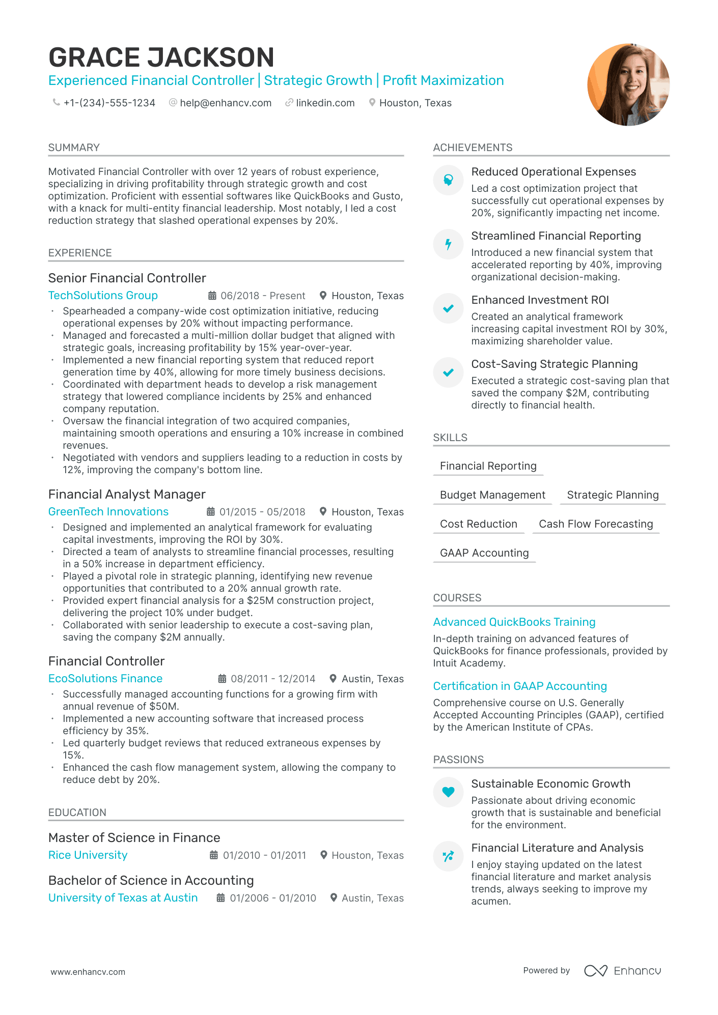 5 Financial Controller Resume Examples & Guide for 2024