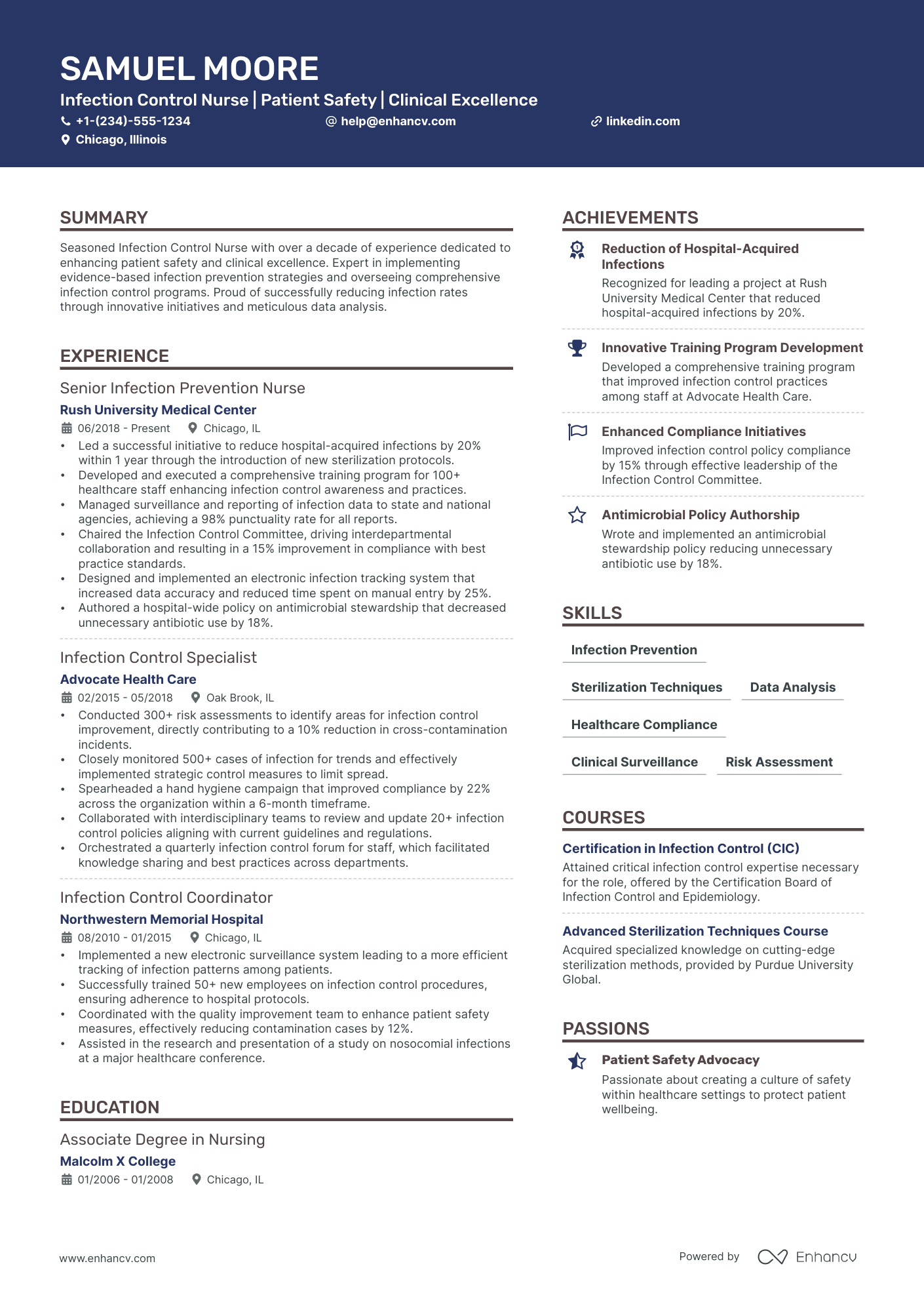 5 Infection Control Nurse Resume Examples & Guide for 2024