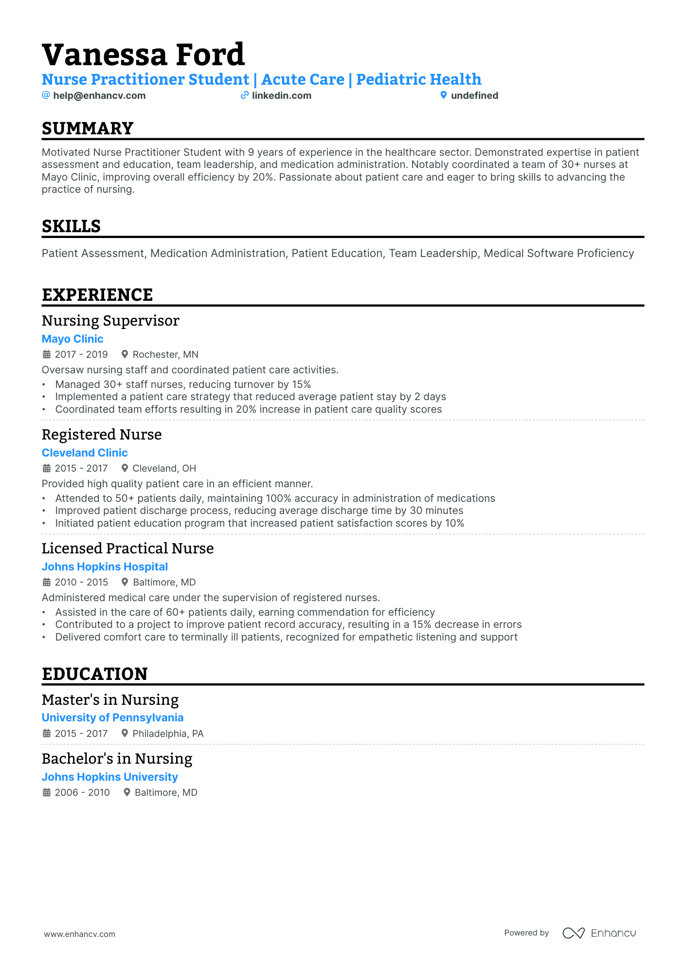10 Nurse Practitioner Student Resume Examples & Guide for 2026