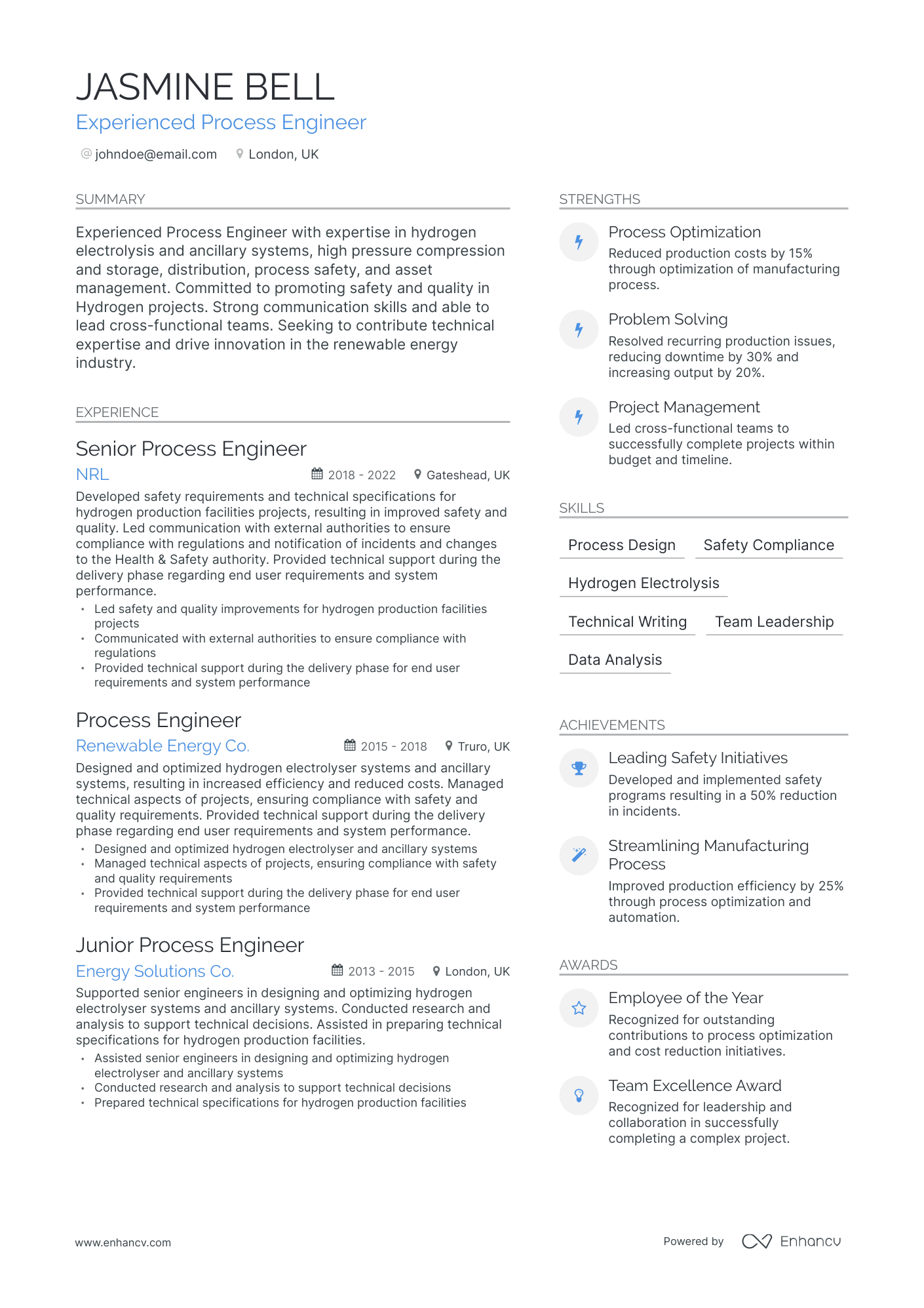 5 Process Engineer Resume Examples & Guide for 2024