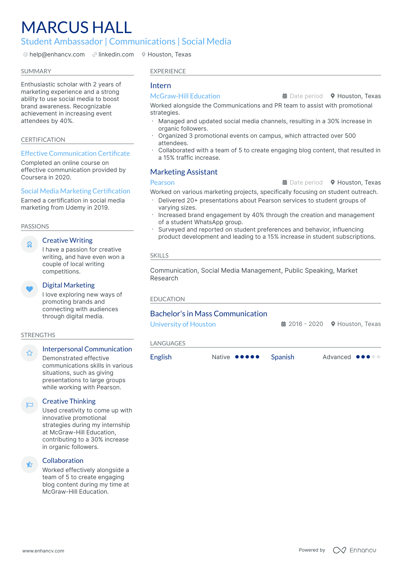 10 Student Ambassador Resume Examples & Guide for 2026