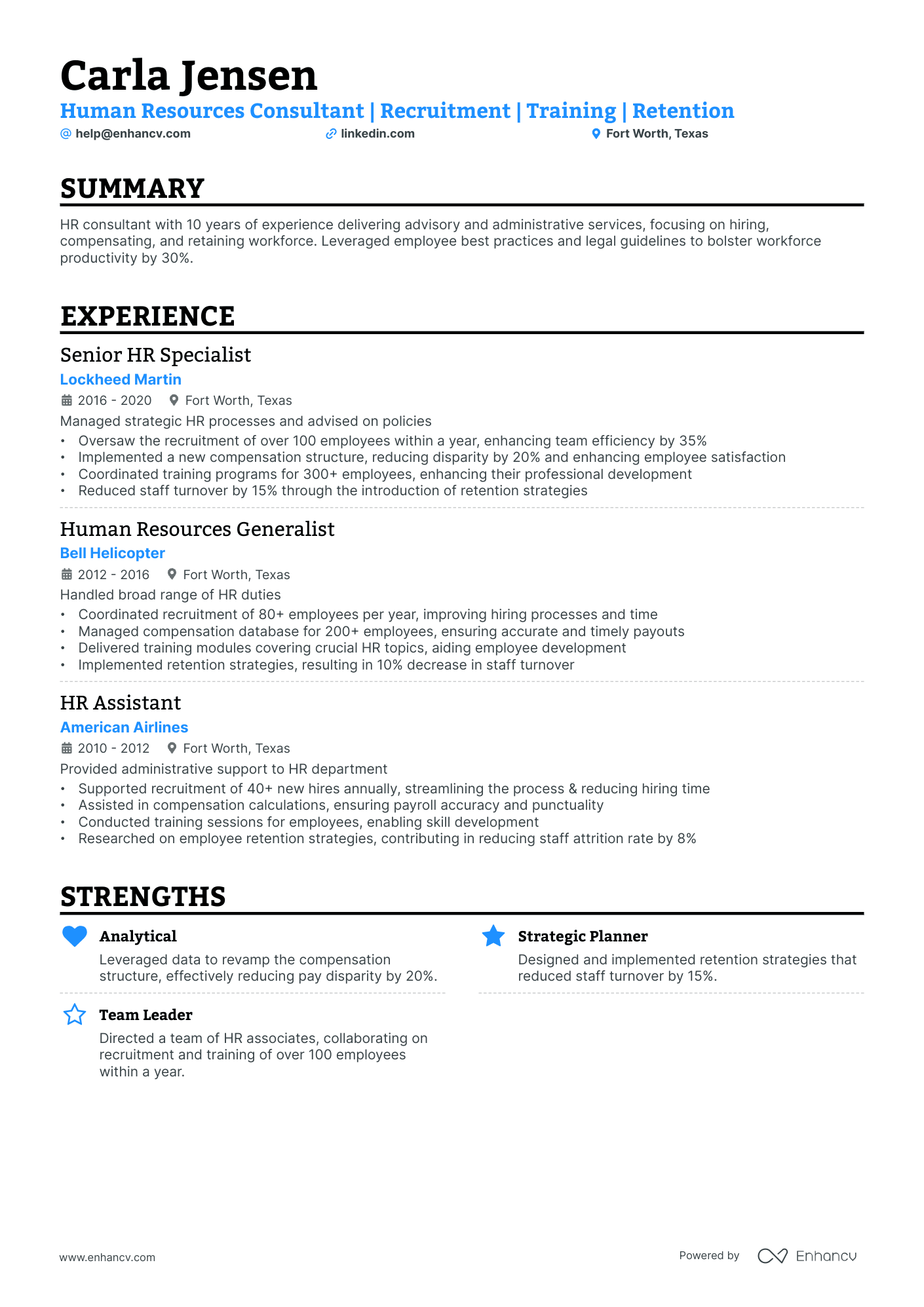 5 Human Resources Consultant Resume Examples & Guide for 2024
