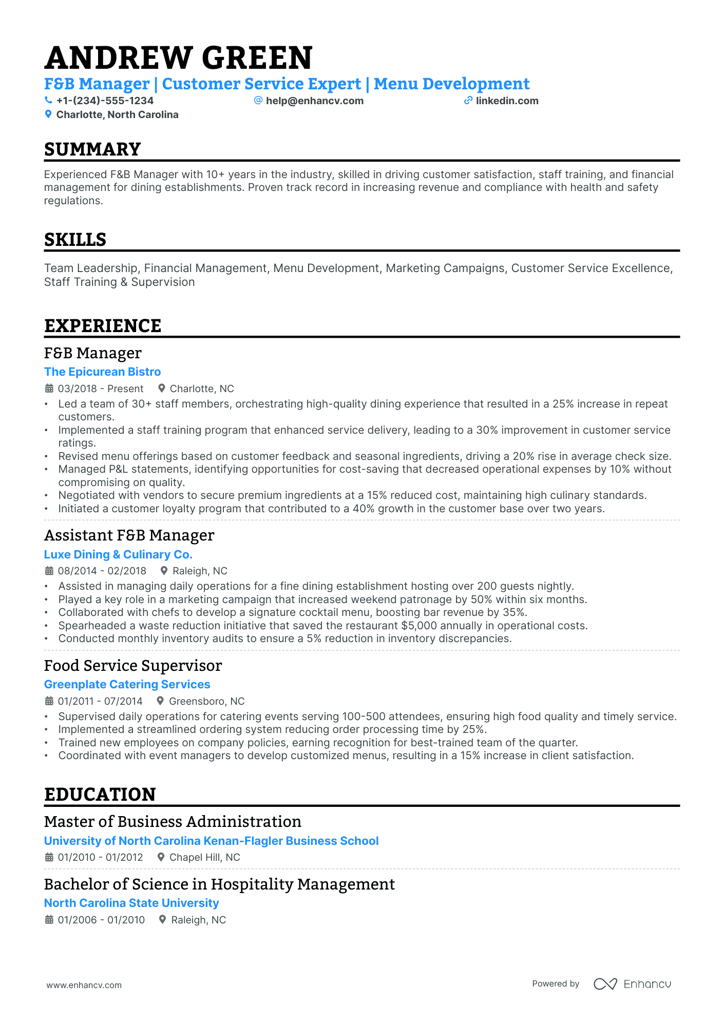 10 Reservations Manager Resume Examples & Guide for 2026