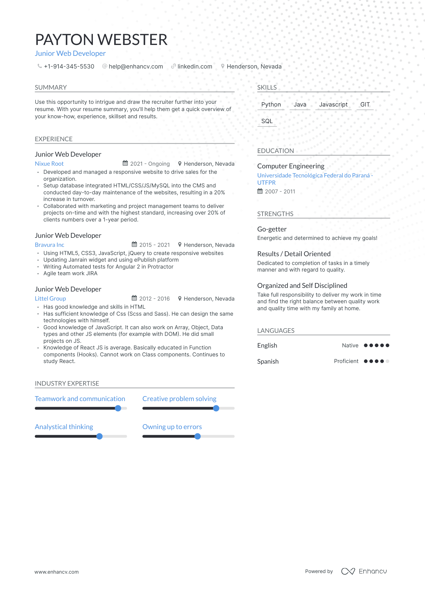 Junior Web Developer Resume Examples & Guide for 2023 (Layout, Skills, Keywords & Job Description)
