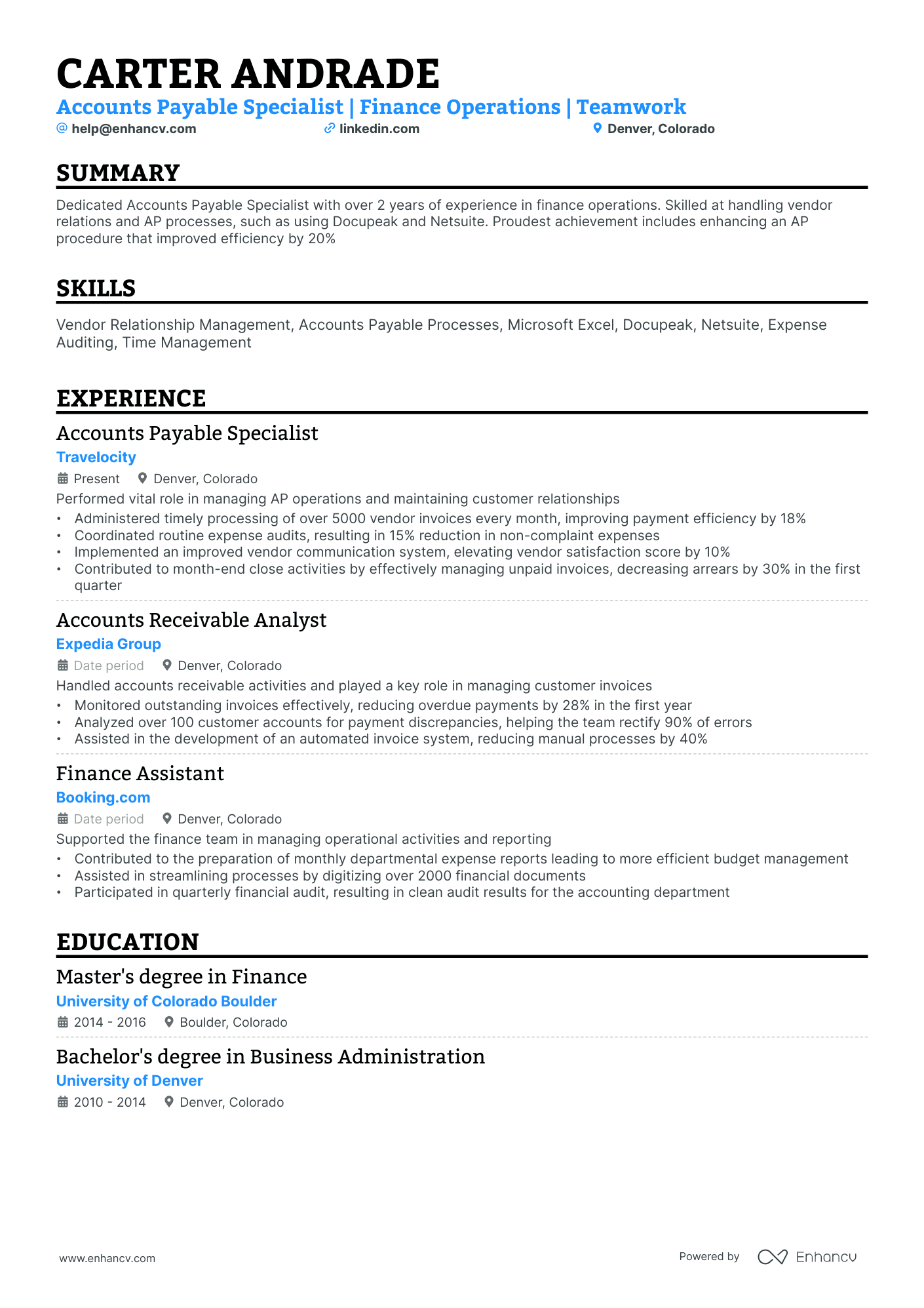 10 Accounts Payable Specialist Resume Examples & Guide for 2025
