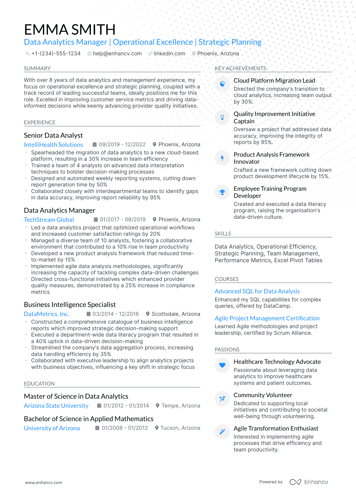 10 Analytics Manager Resume Examples & Guide for 2026