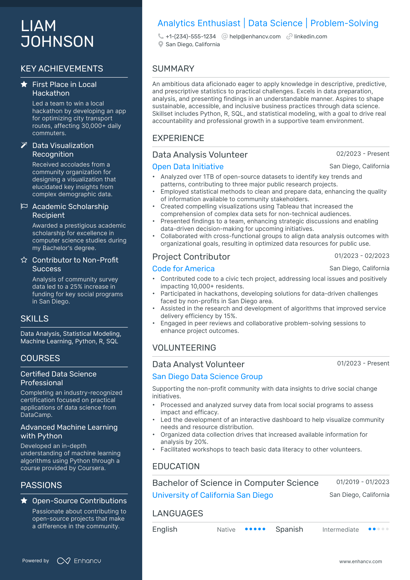 10 Data Science Intern Resume Examples & Guide for 2026