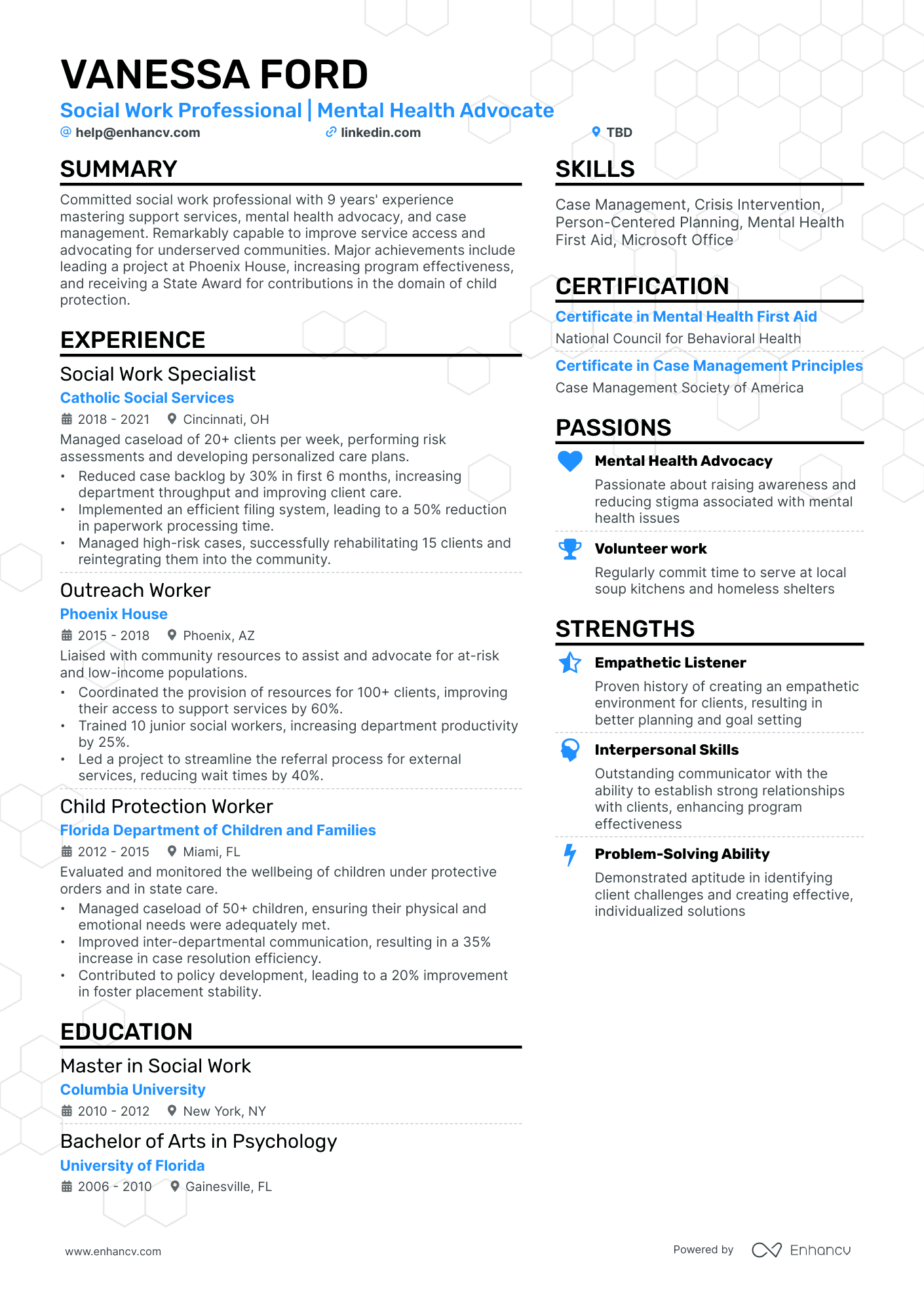 10 Social Work Intern Resume Examples & Guide for 2026