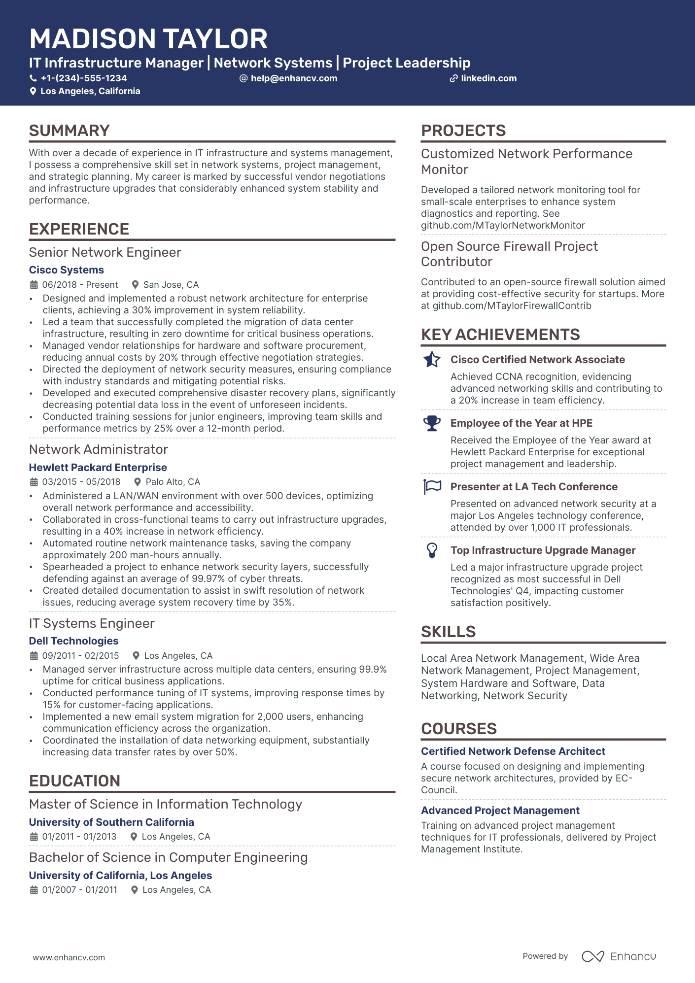 10 IT Infrastructure Manager Resume Examples & Guide for 2025