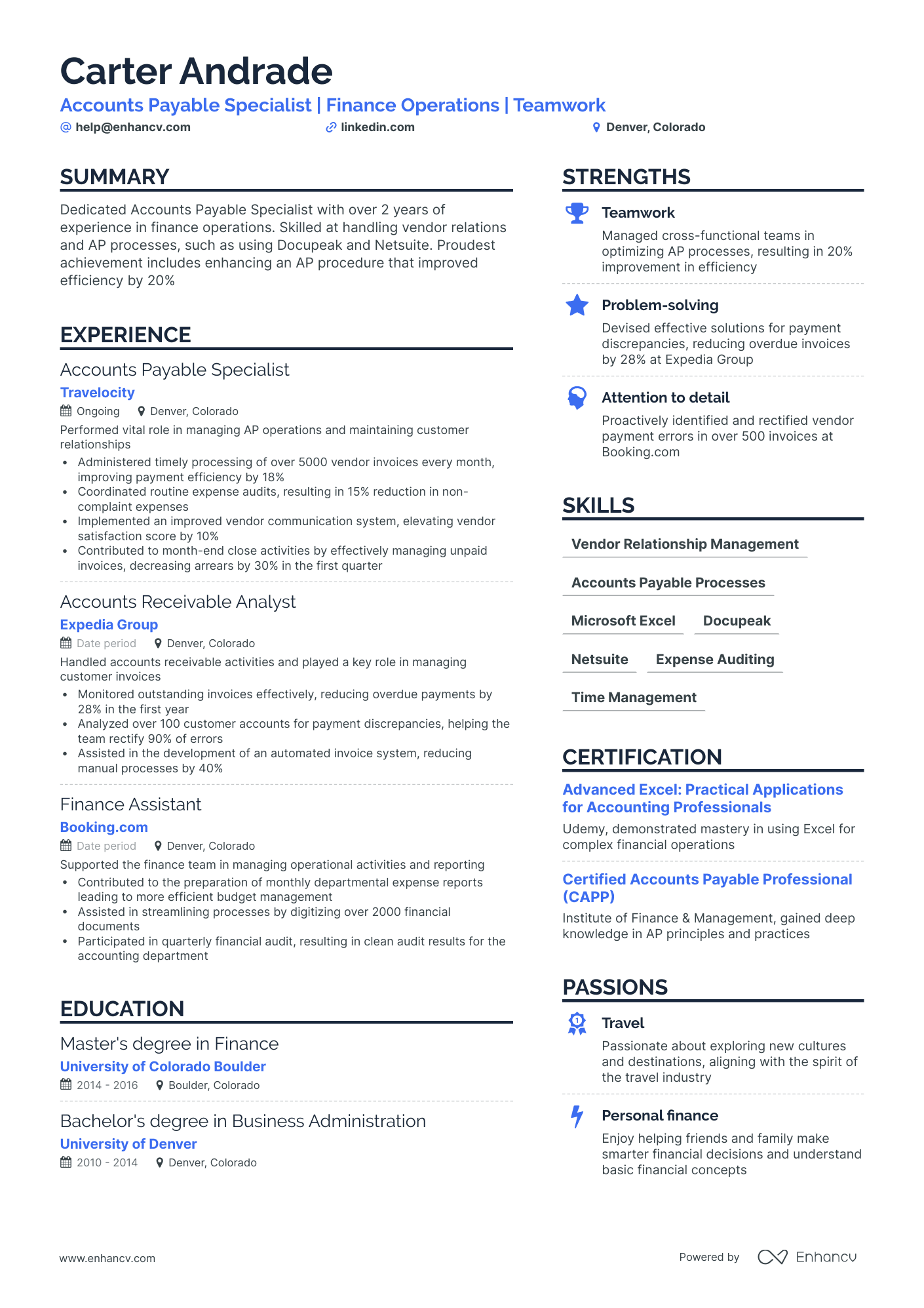 5 Accounts Payable Specialist Resume Examples & Guide for 2024