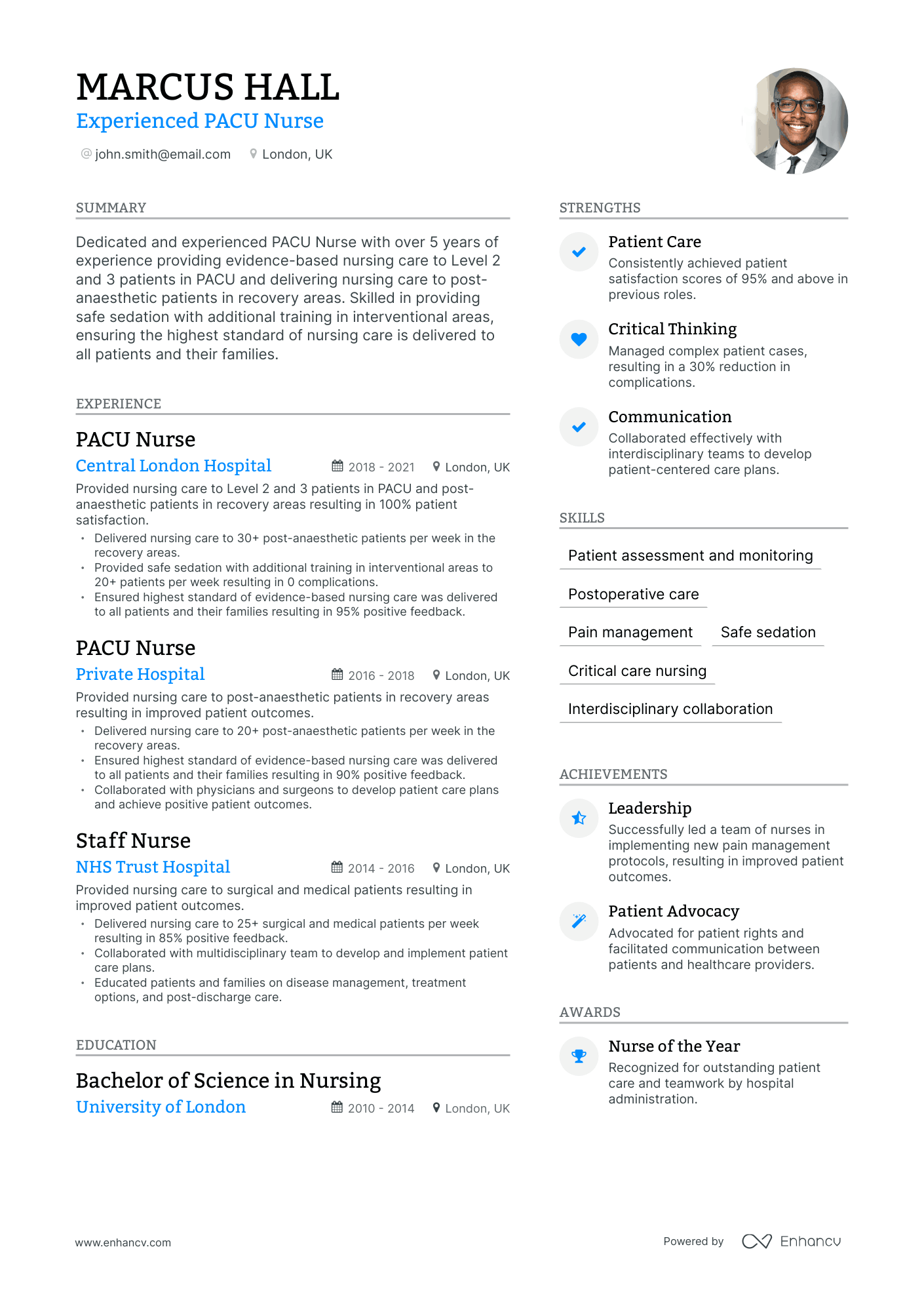 5 Pacu Nurse Resume Examples & Guide for 2023