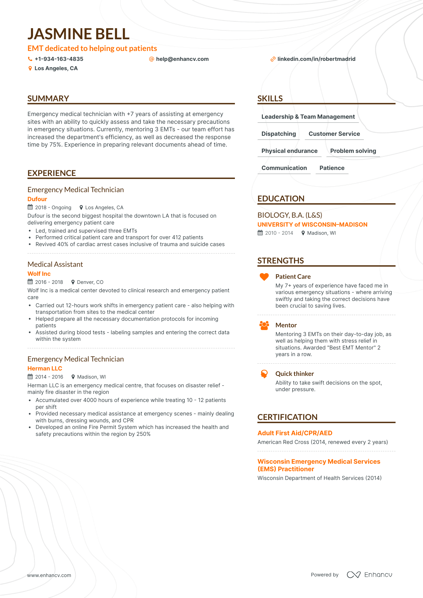 5 EMT Resume Examples & Guide for 2023