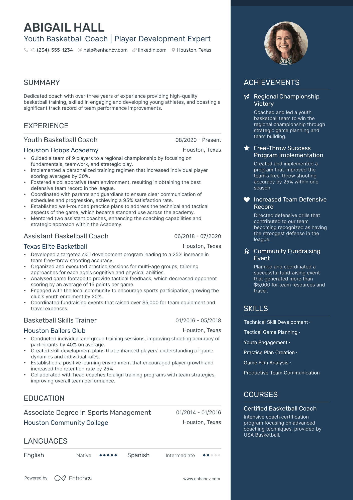 5 Basketball Coach Resume Examples & Guide for 2024