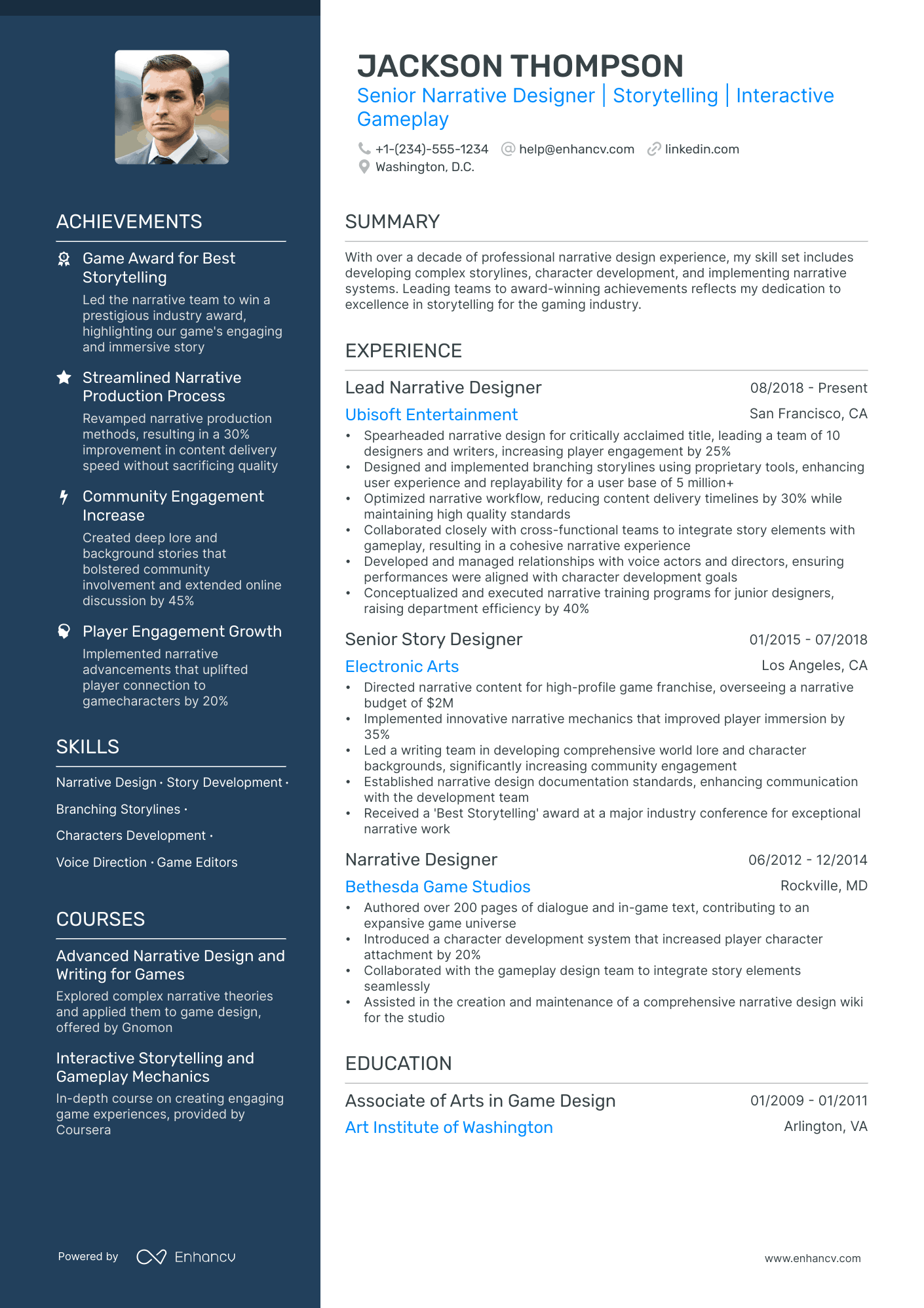5 Narrative Designer Resume Examples & Guide for 2024