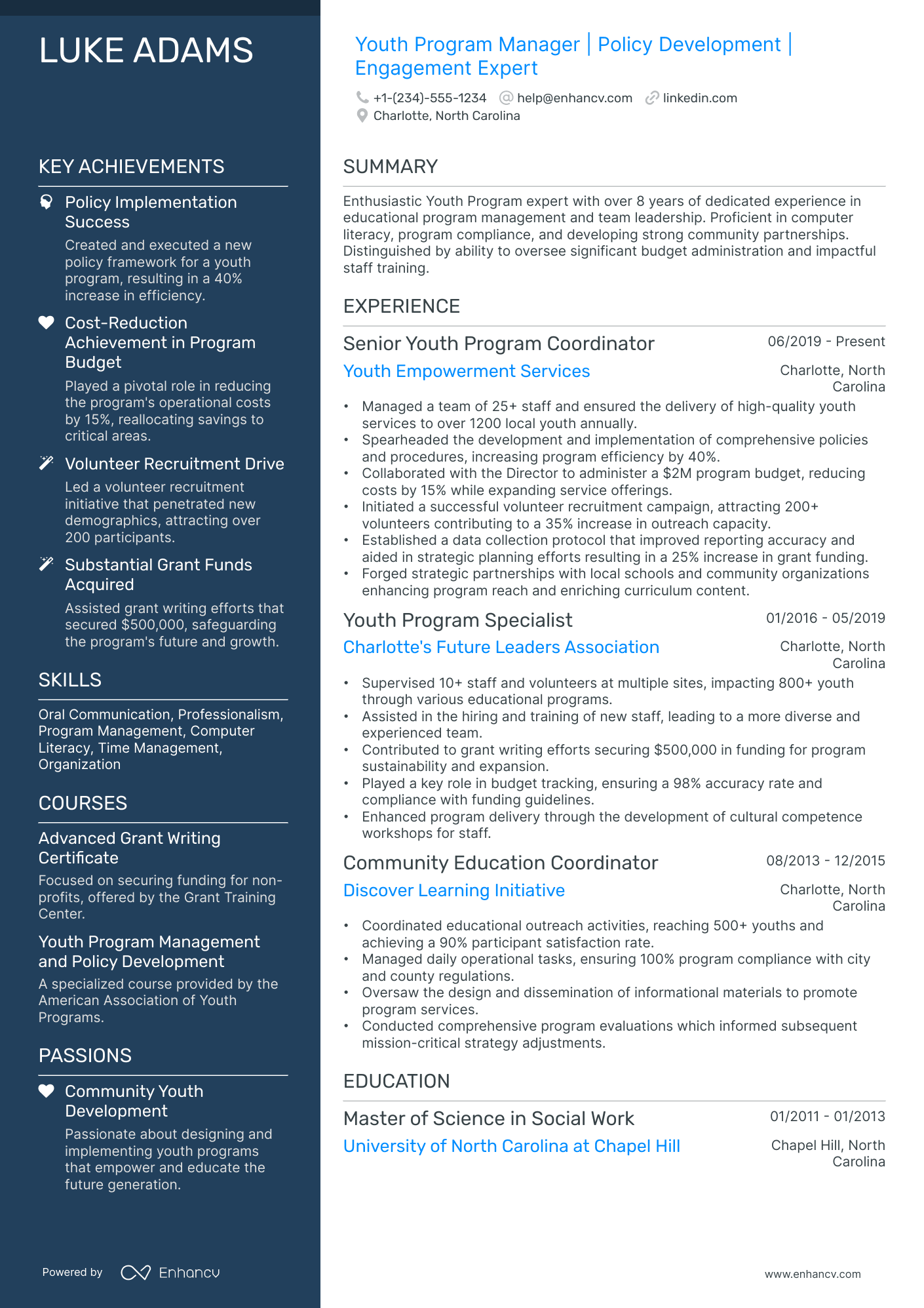 10 Youth Program Manager Resume Examples & Guide for 2026