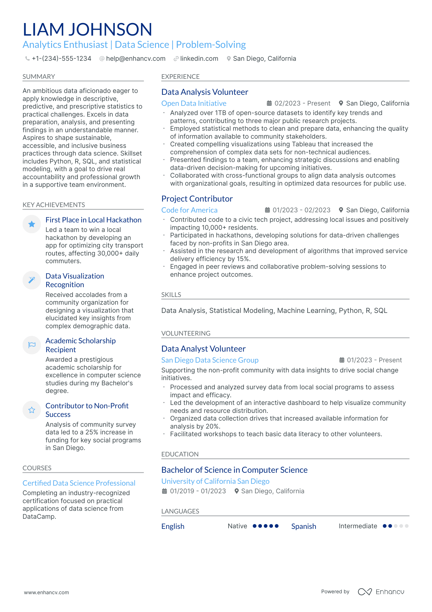 10 Data Science Intern Resume Examples & Guide for 2025