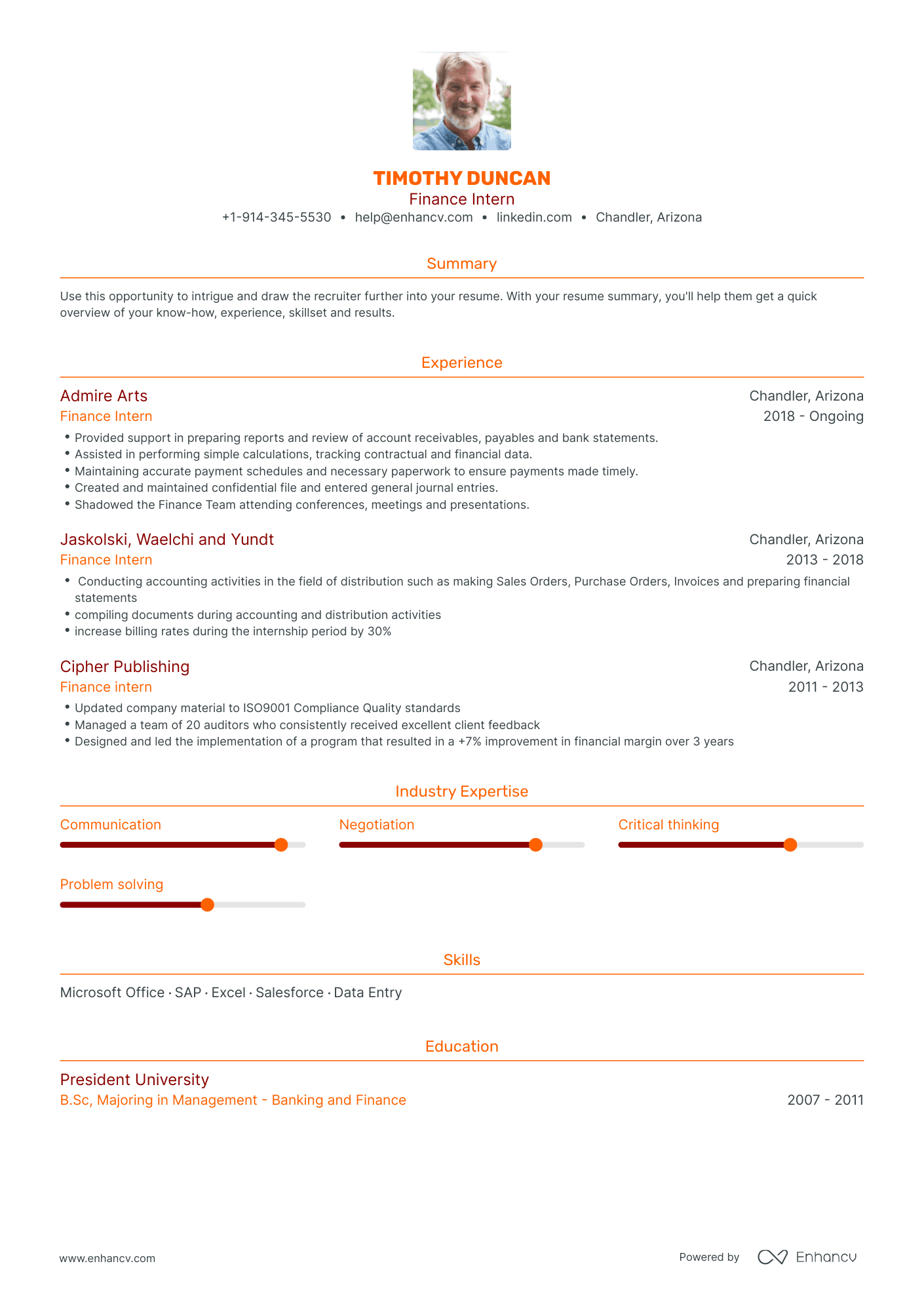 Finance Intern Resume Examples & Guide for 2023 (Layout, Skills ...