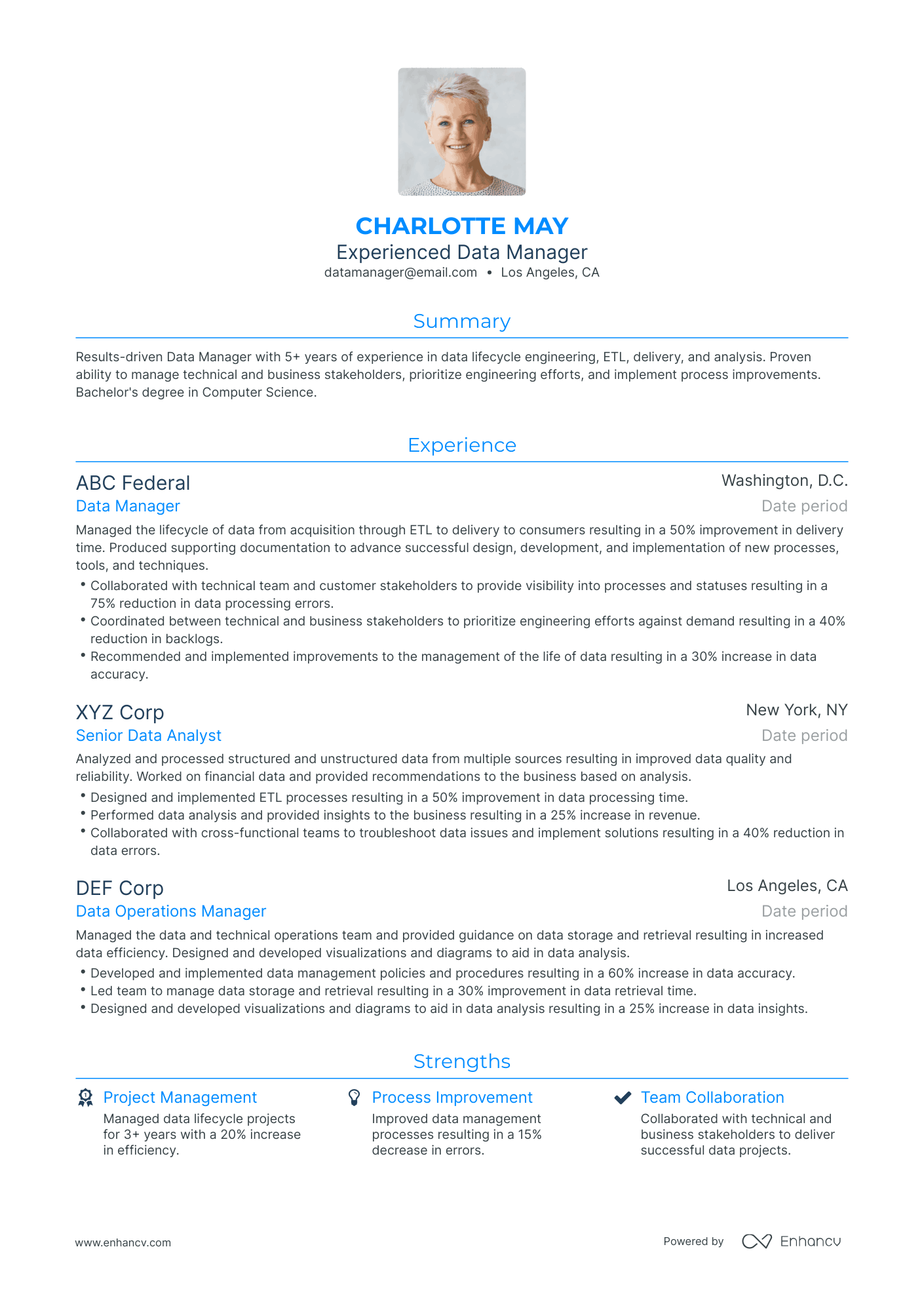 5 Data Manager Resume Examples & Guide for 2024